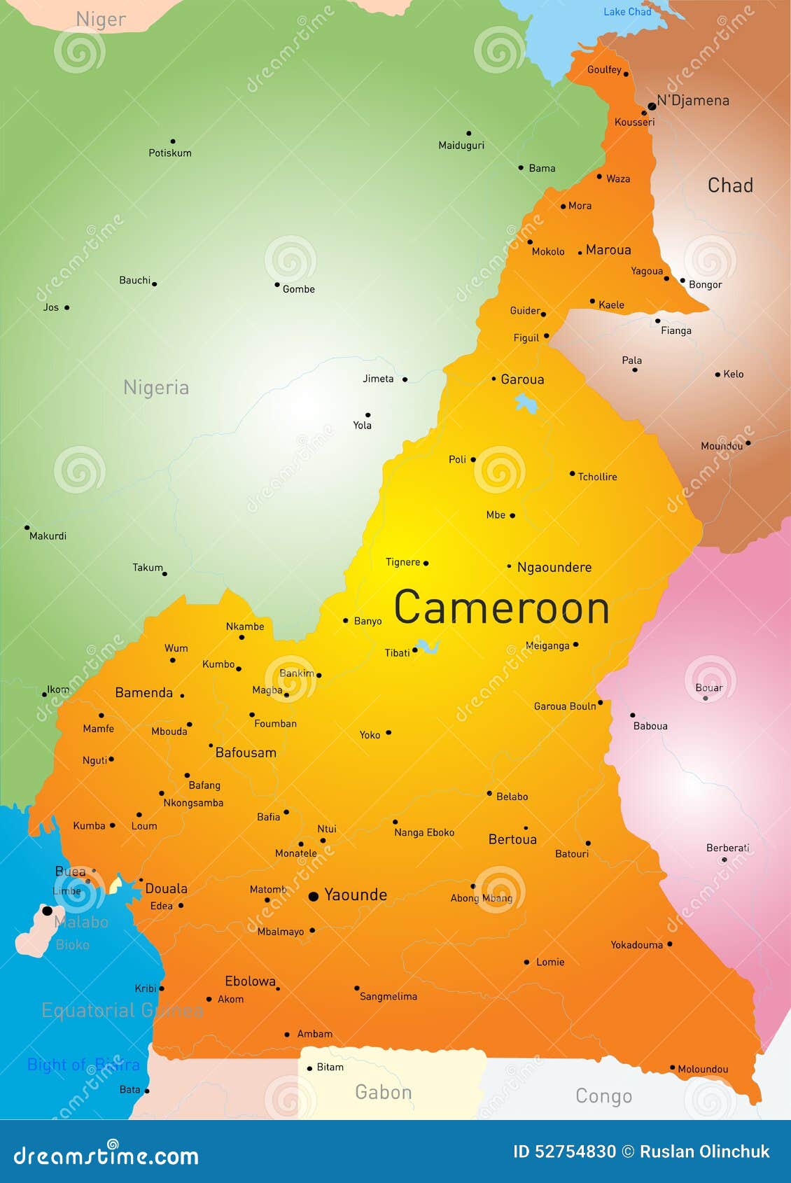 Cameroon stock vector. Illustration of cameroon, atlantic - 52754830