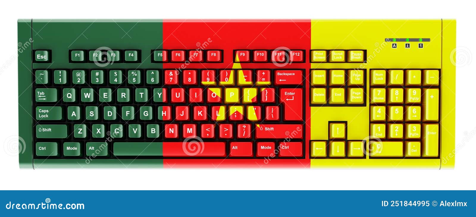 Cameroonian Flag Painted on Computer Keyboard. 3D Rendering Stock ...