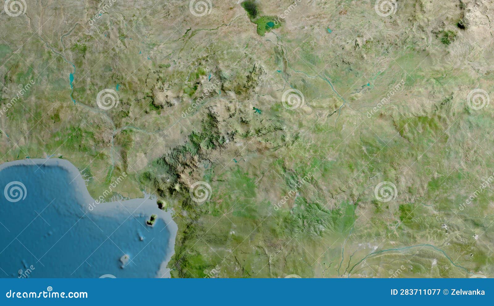 Cameroun Area. Satellite Map Royalty-Free Stock Photography ...