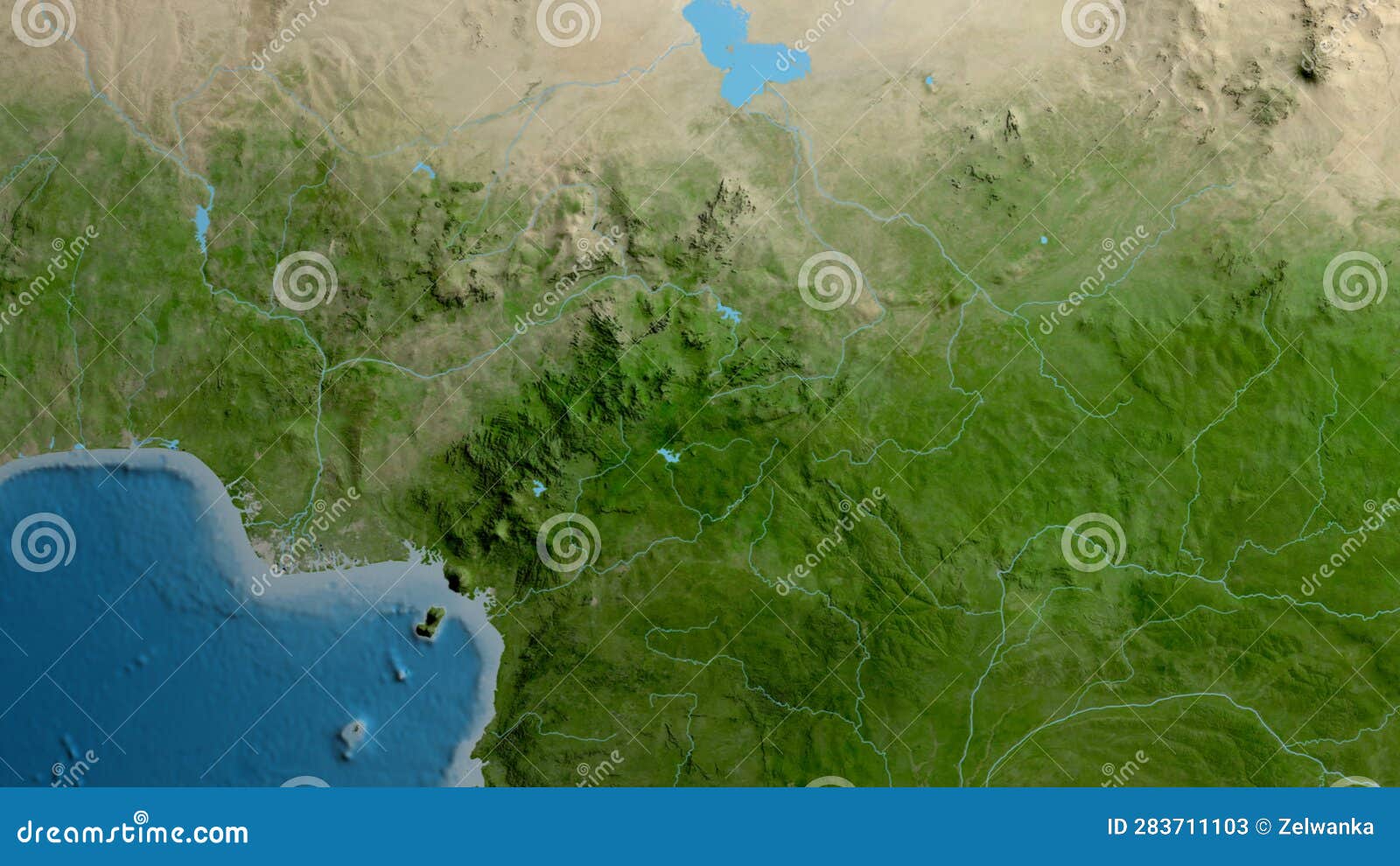 Cameroun Area. Satellite Map Royalty-Free Stock Photography ...