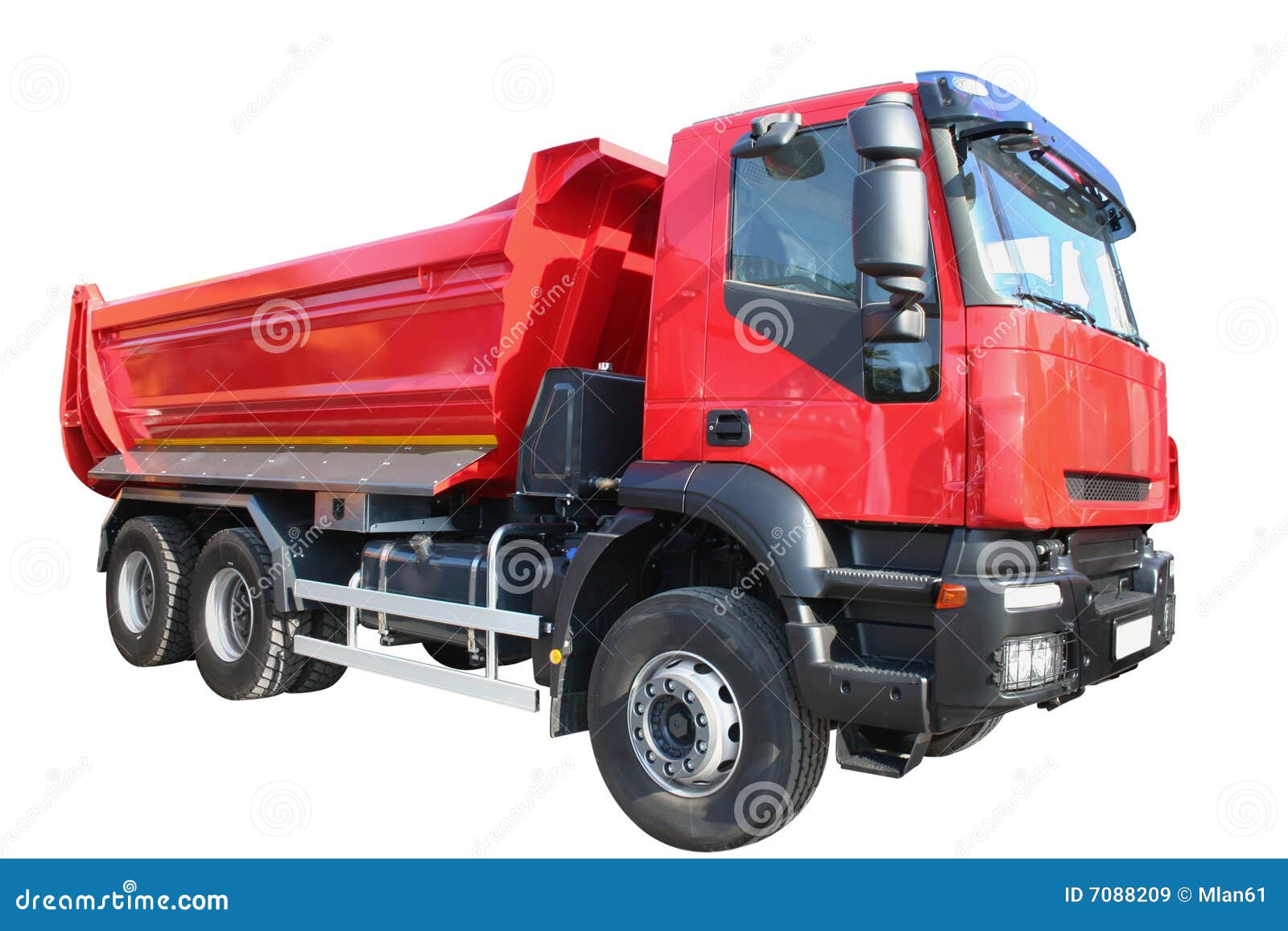 Camião vermelho imagem de stock. Imagem de descarregador - 7088209