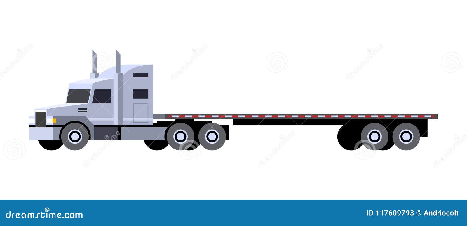 Camión Plano Del Tractor Del Remolque Ilustración del Vector ...