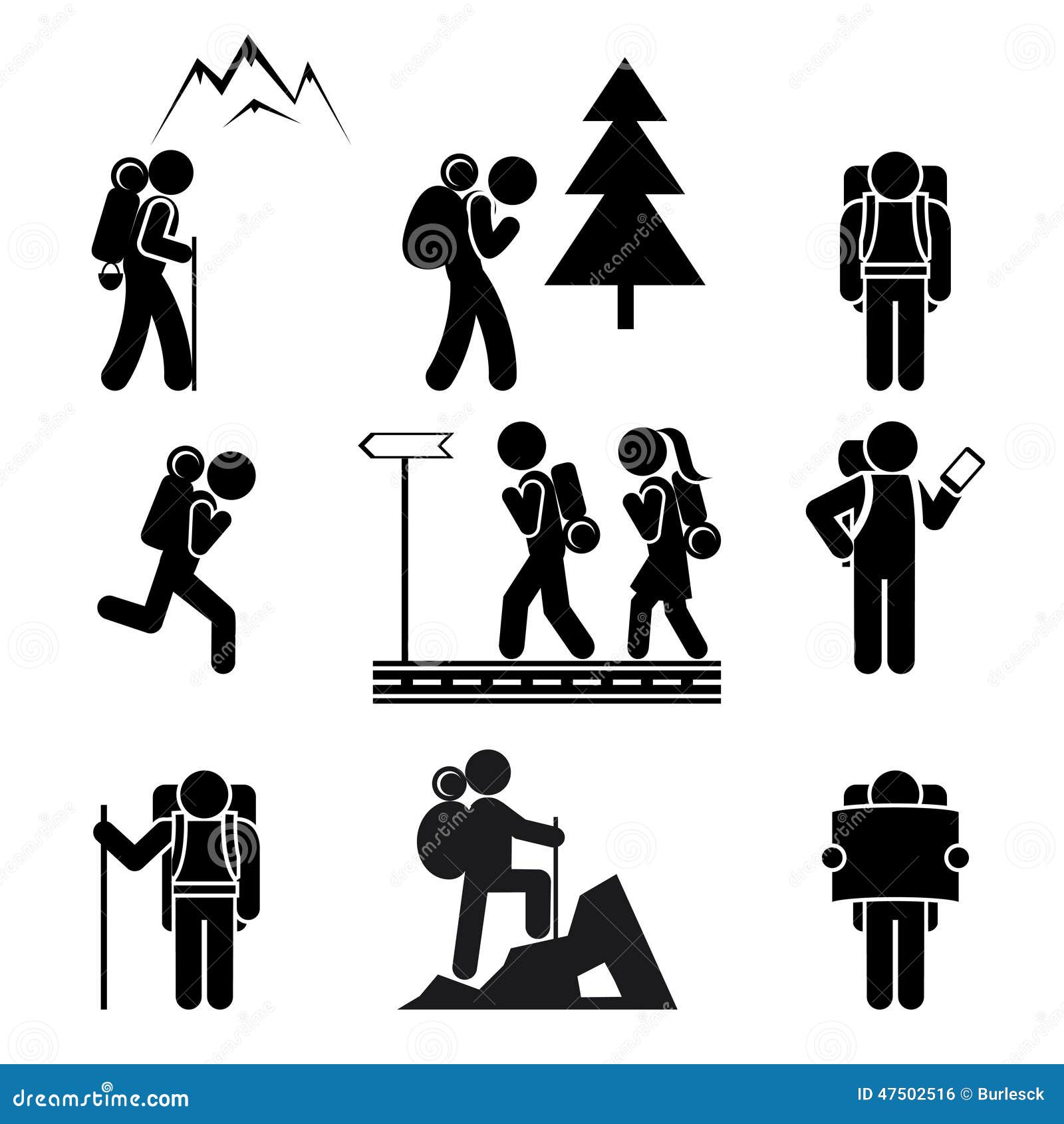 Caminar Iconos De La Gente Ilustración del Vector - Imagen: 47502516