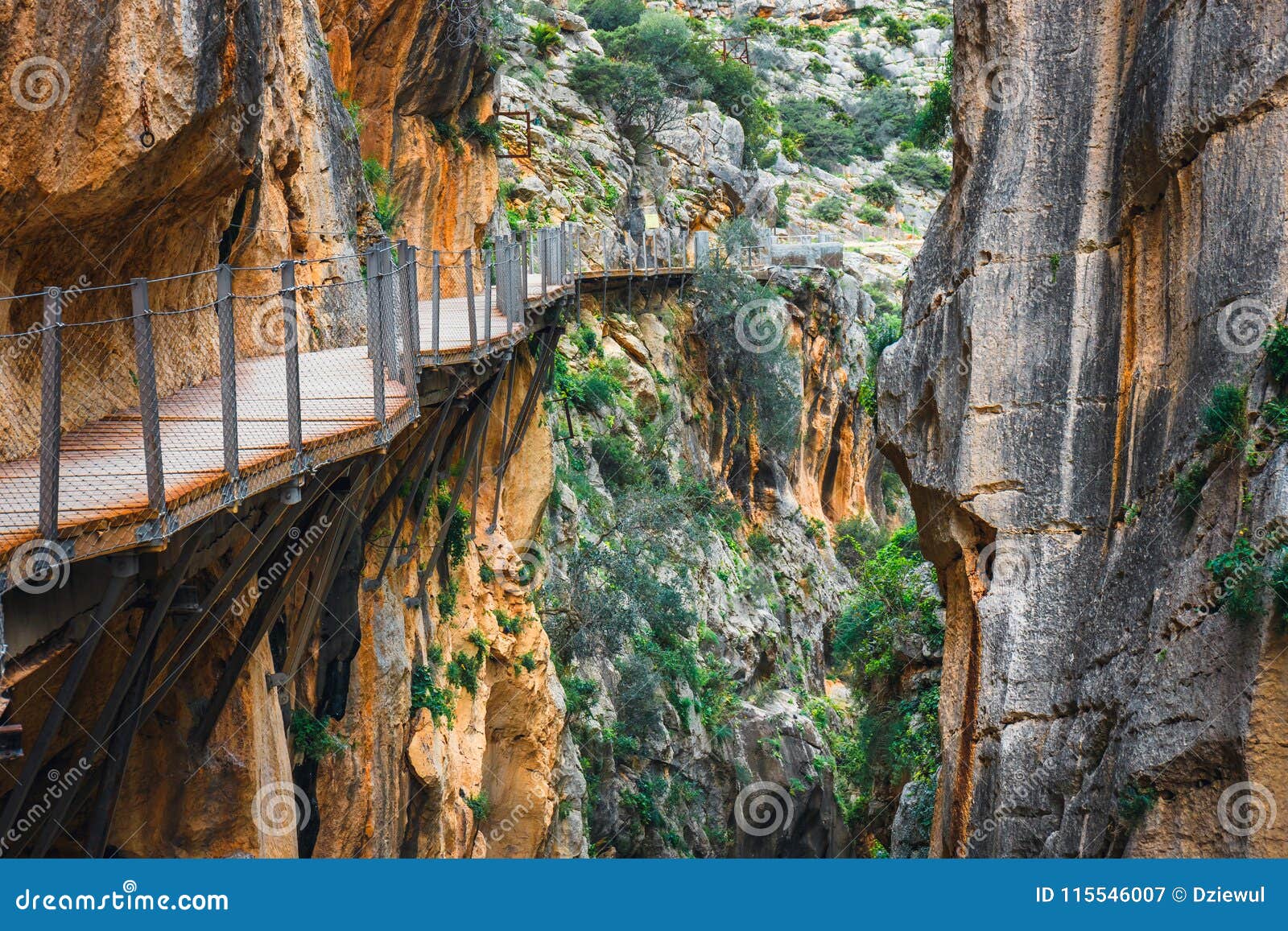 Mountain Path Along Steep Cliffs in Andalusia, Spain Stock Image ...