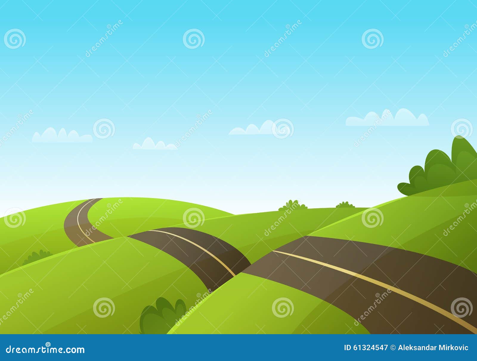 Camino de la colina ilustración del vector. Ilustración de fondo - 61324547