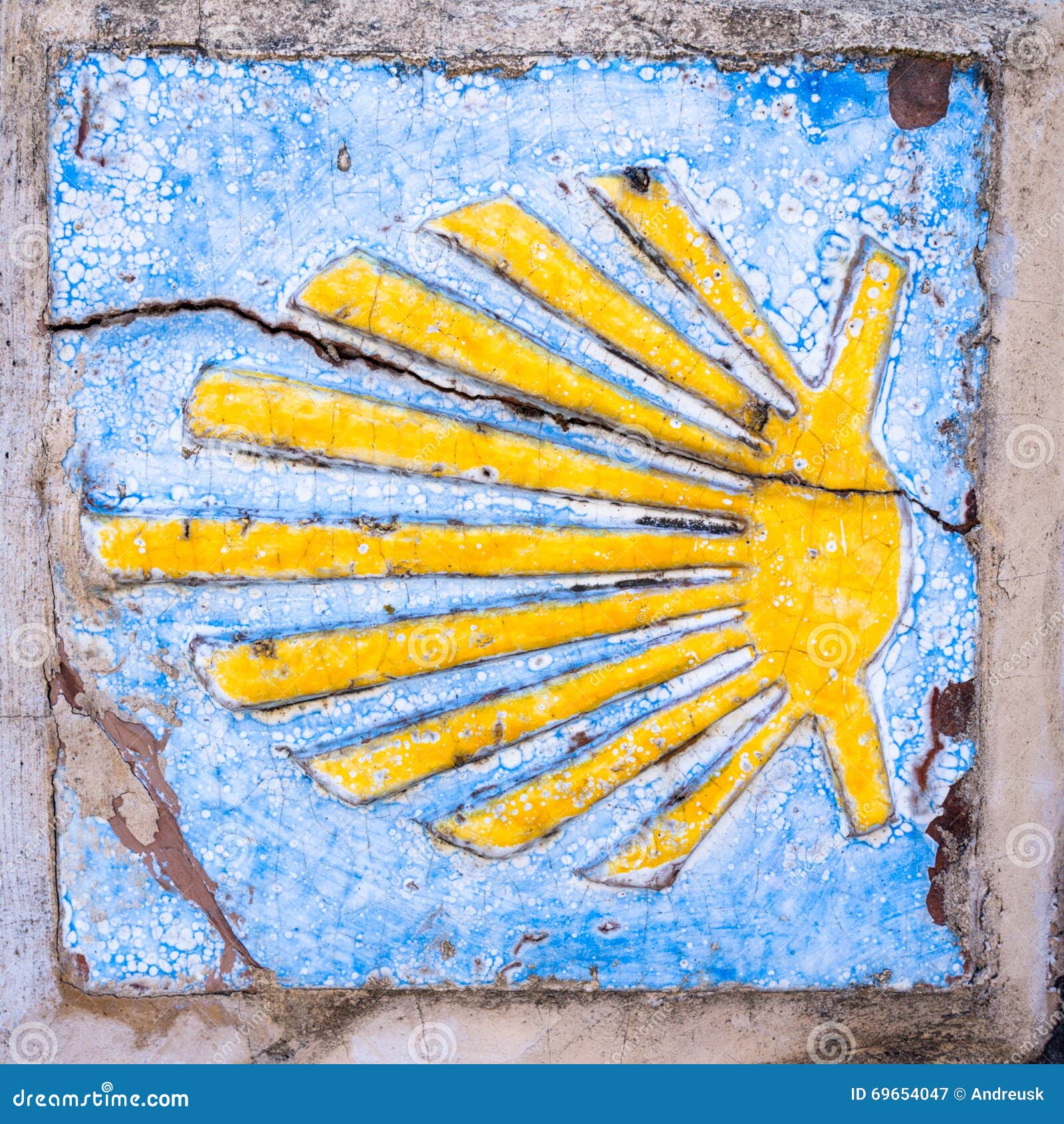 Camino de santiago sign stock image. Image of pilgrimage - 69654047