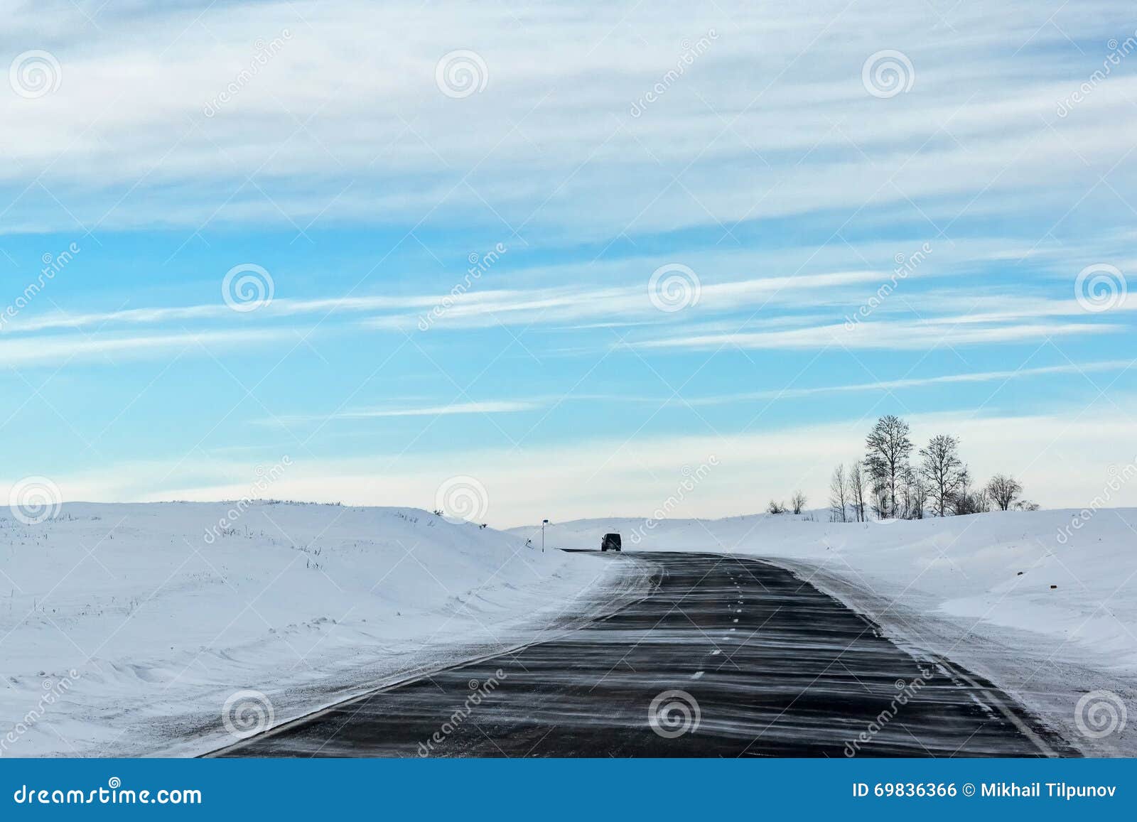 Camino Del Invierno En La Estepa Rusa Foto de archivo - Imagen de cielo ...