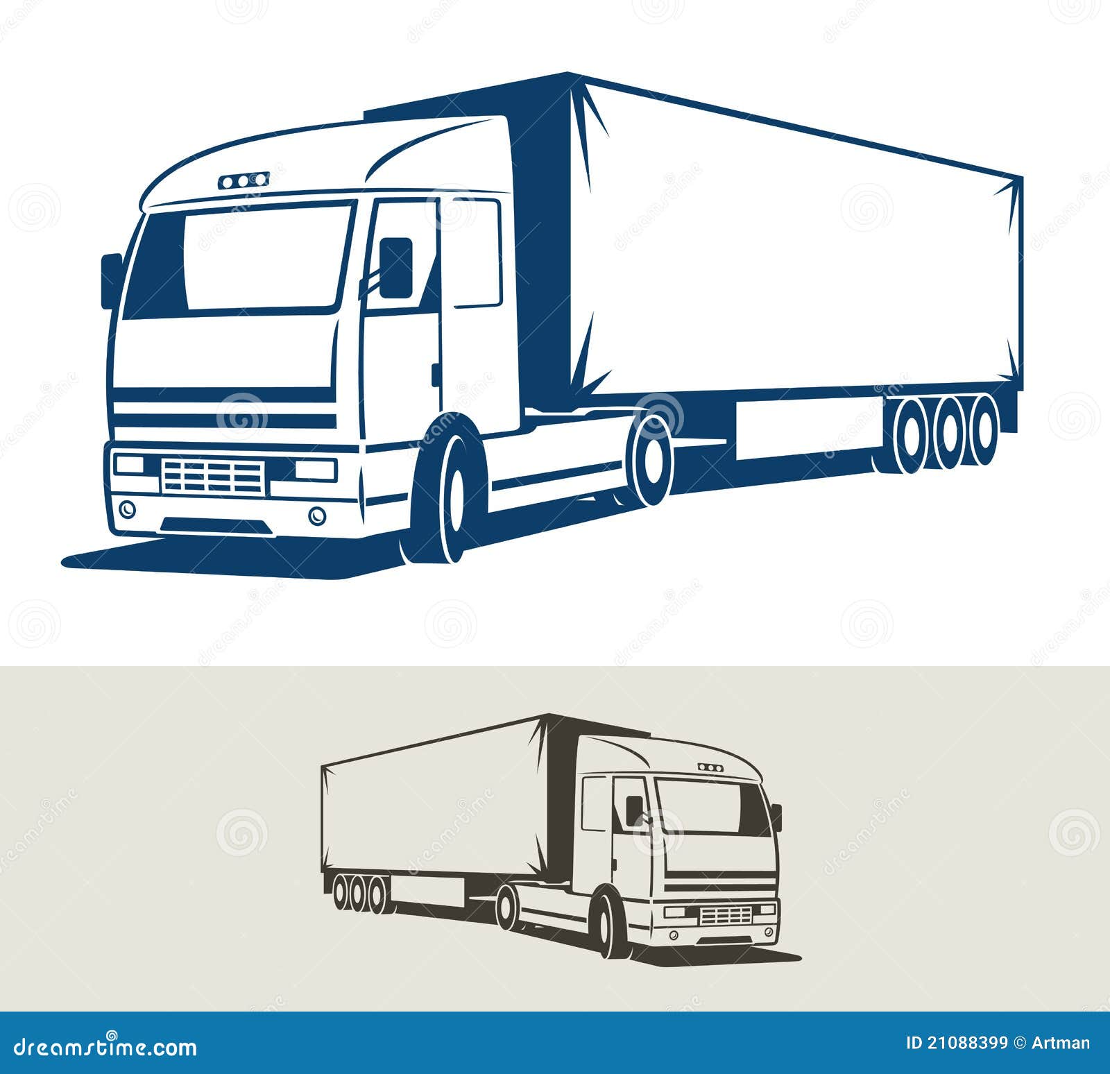 Camion Con Il Semirimorchio Illustrazione Vettoriale - Illustrazione di ...