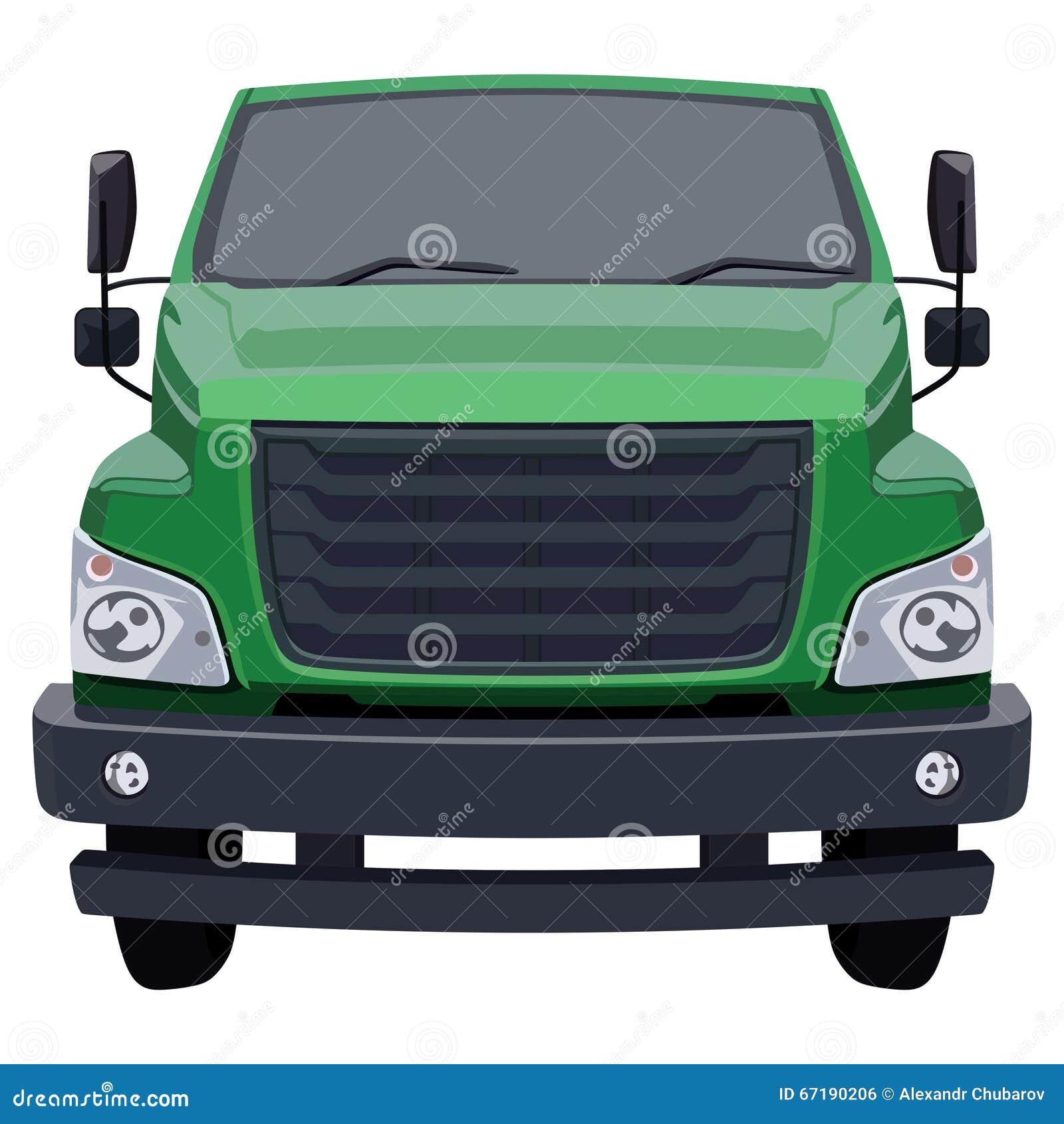 Camion verde anteriore illustrazione vettoriale. Illustrazione di ...