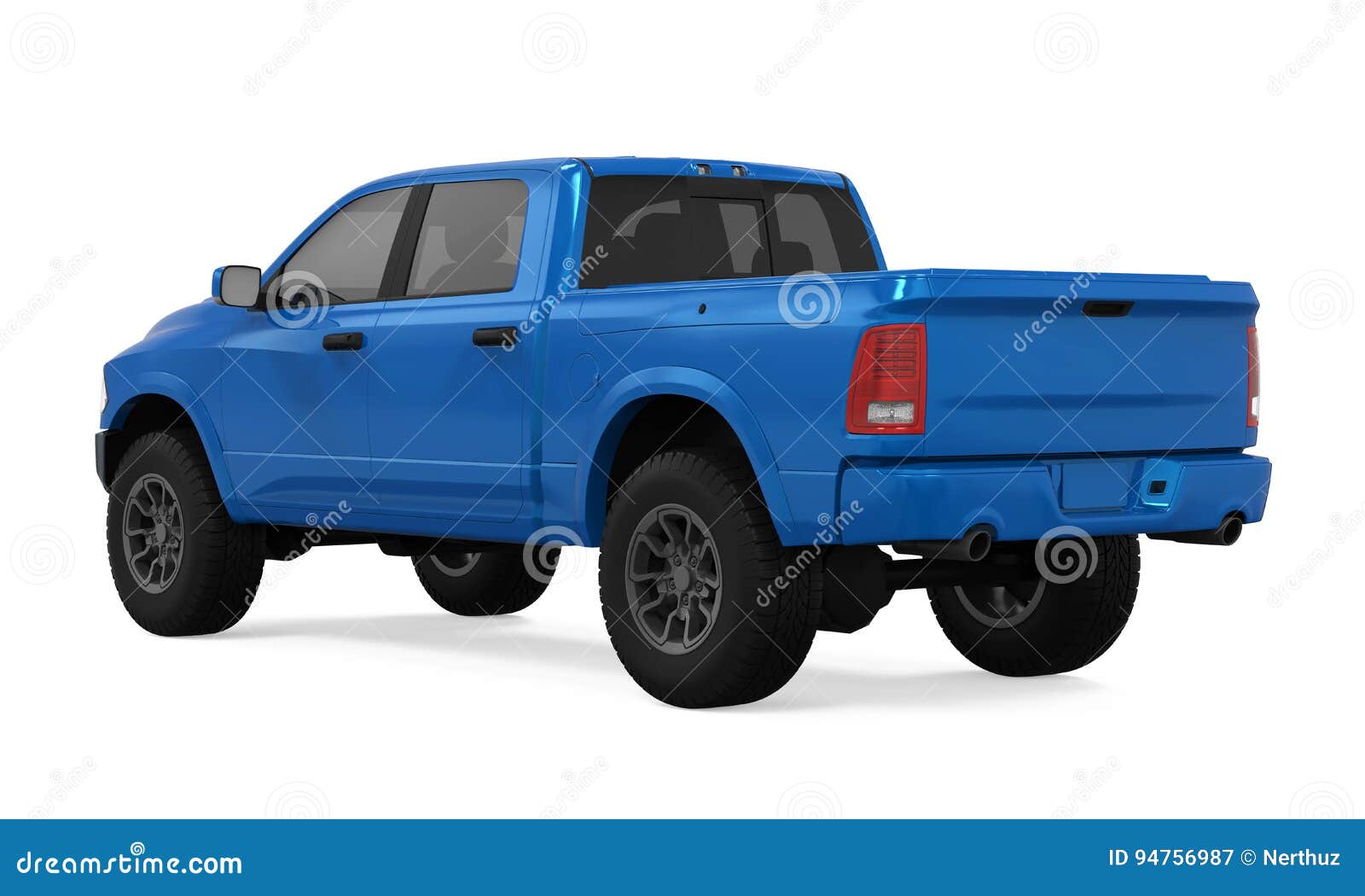 Camioneta Pickup Azul Aislada Stock de ilustración - Ilustración de ...
