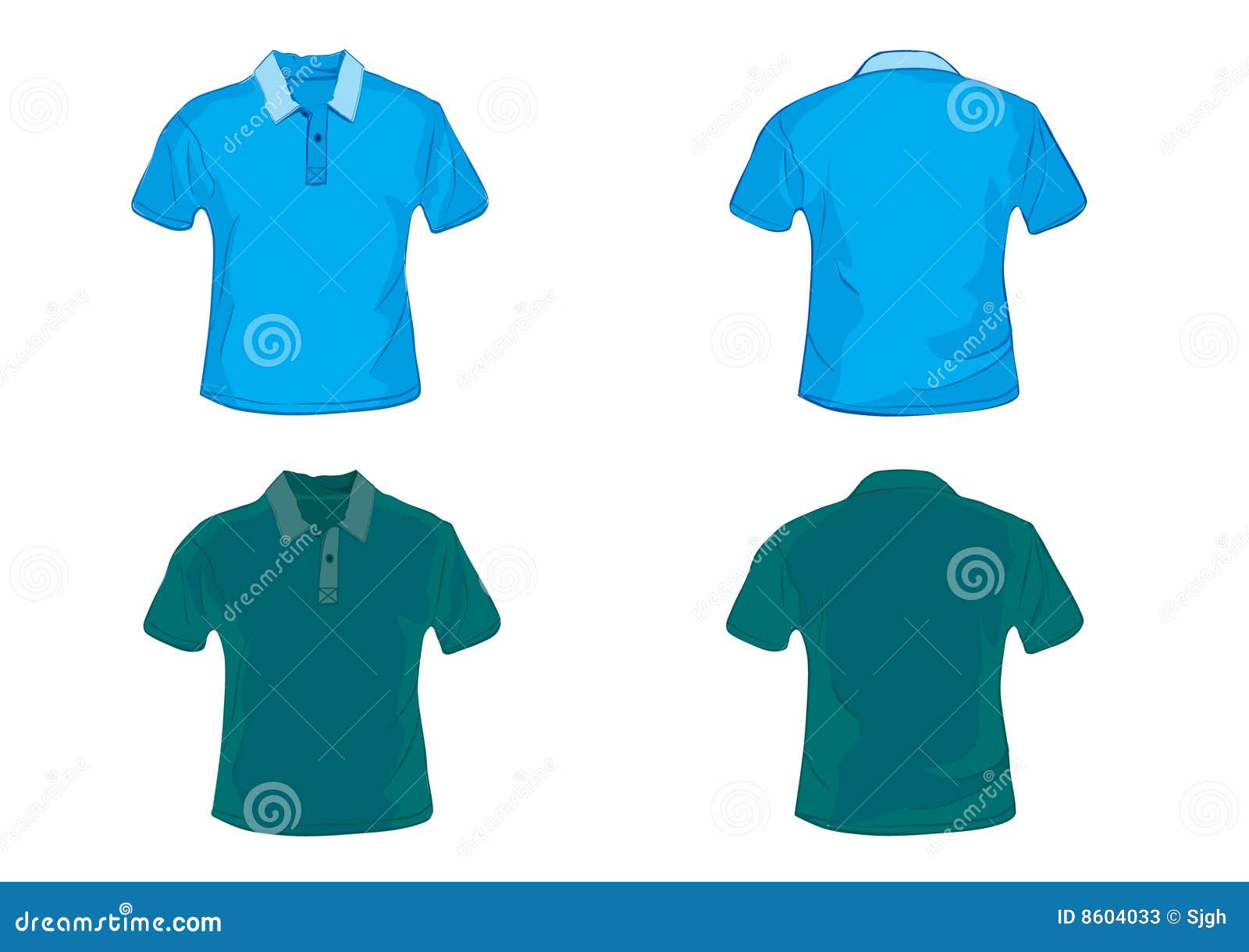 Camisa De Polo Azul Y Verde Ilustración del Vector - Ilustración de ...