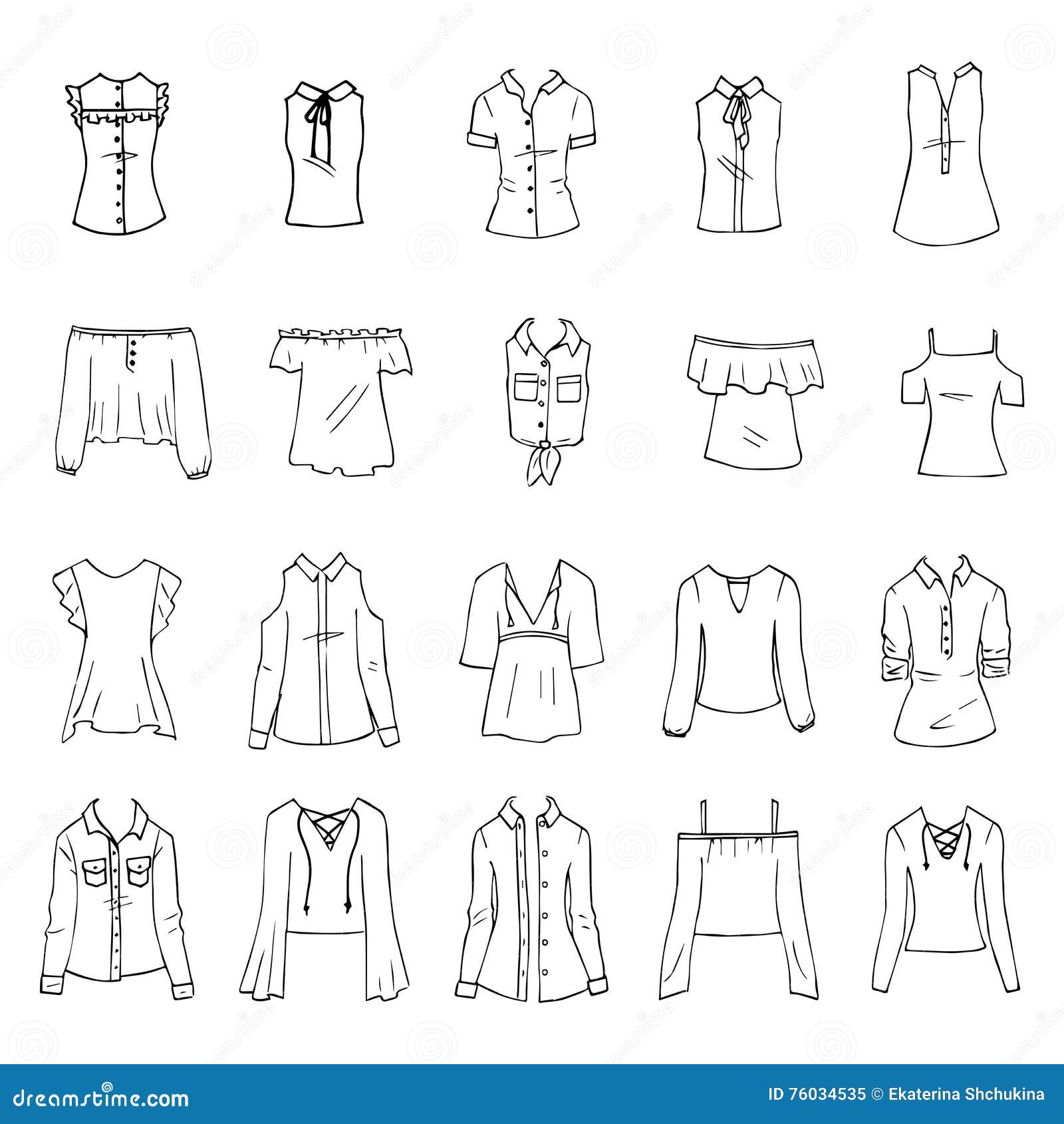 Camisas Y Blusas Ilustración del Vector - Imagen: 76034535