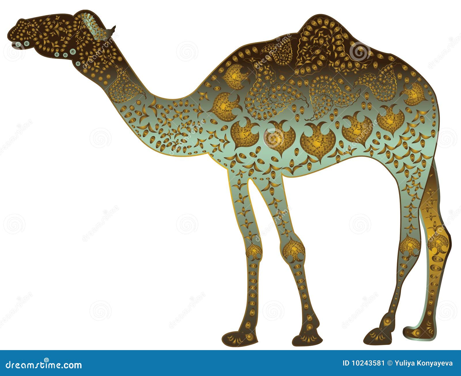 Cammello dorato illustrazione vettoriale. Illustrazione di antico ...