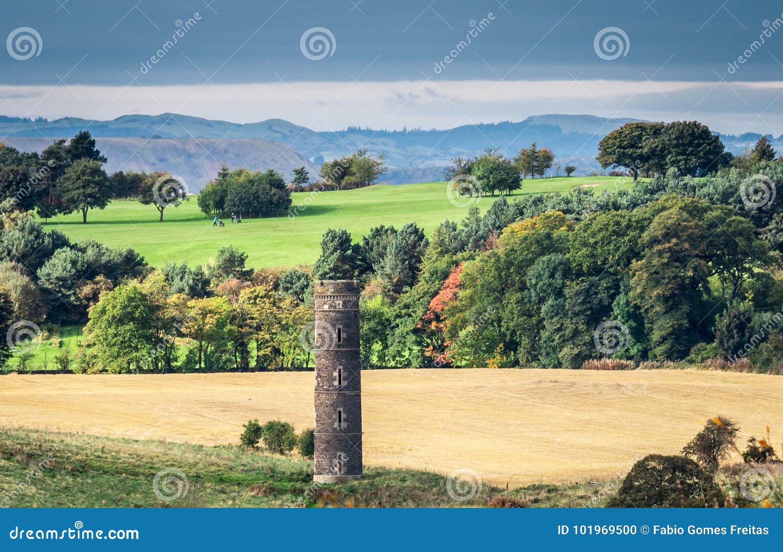 Cammo Tower - Edinburgh stock photo. Image of overview - 101969500