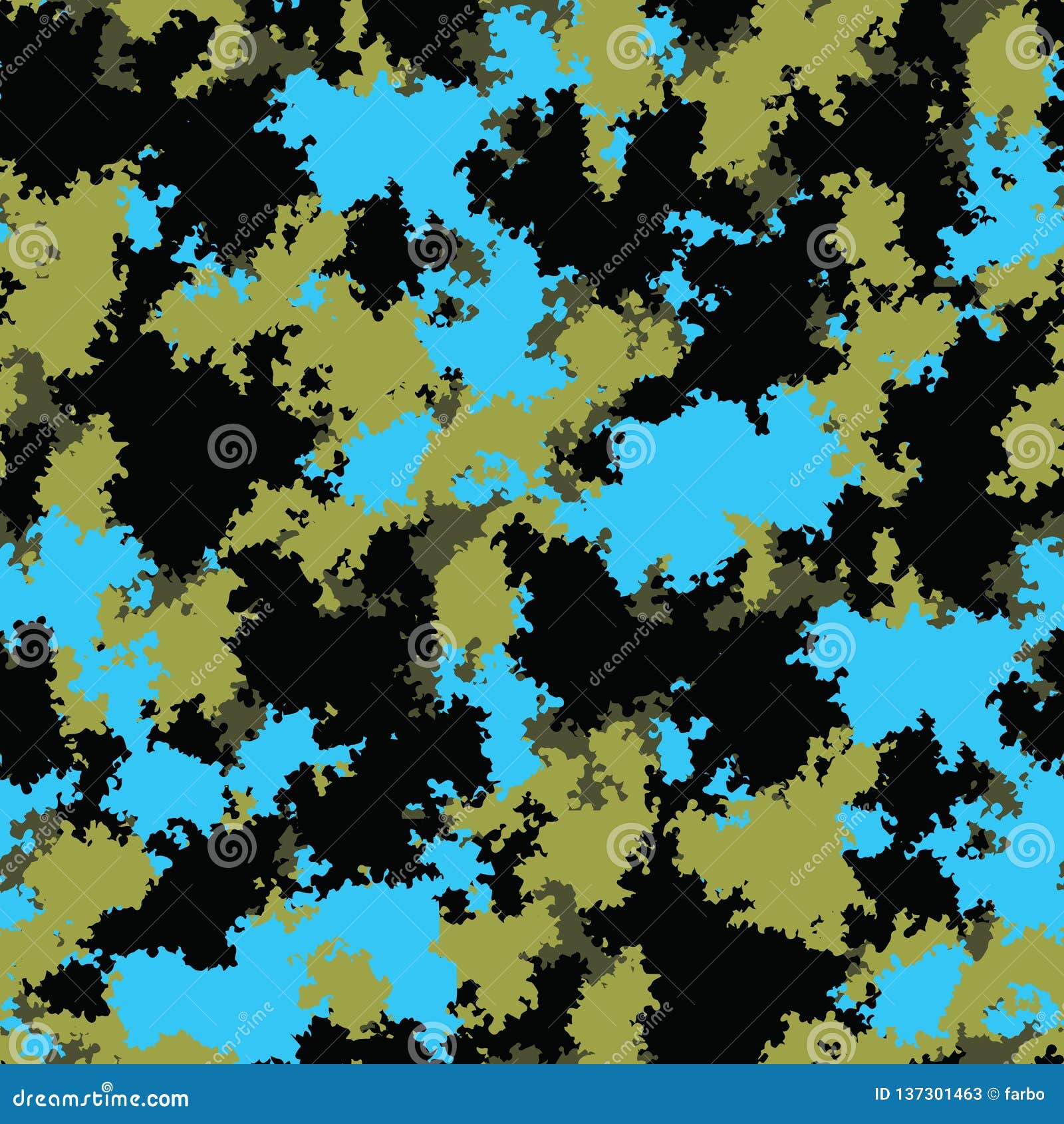 Fashion Camo. Colorful Camouflage Vector Pattern. Seamless Fabric ...