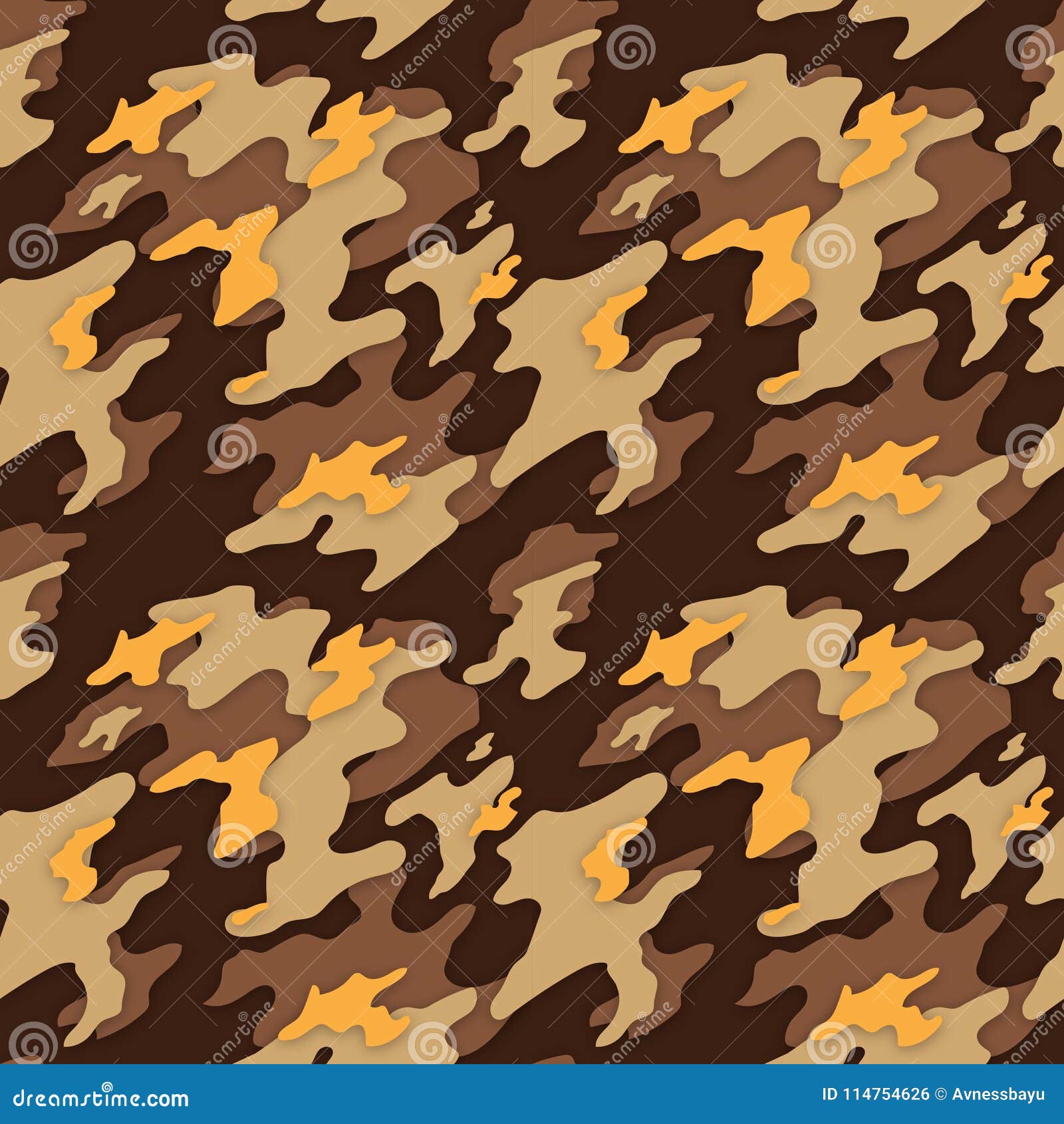 Camo Pattern Brown Seamless Stock Vector - Illustration of business ...