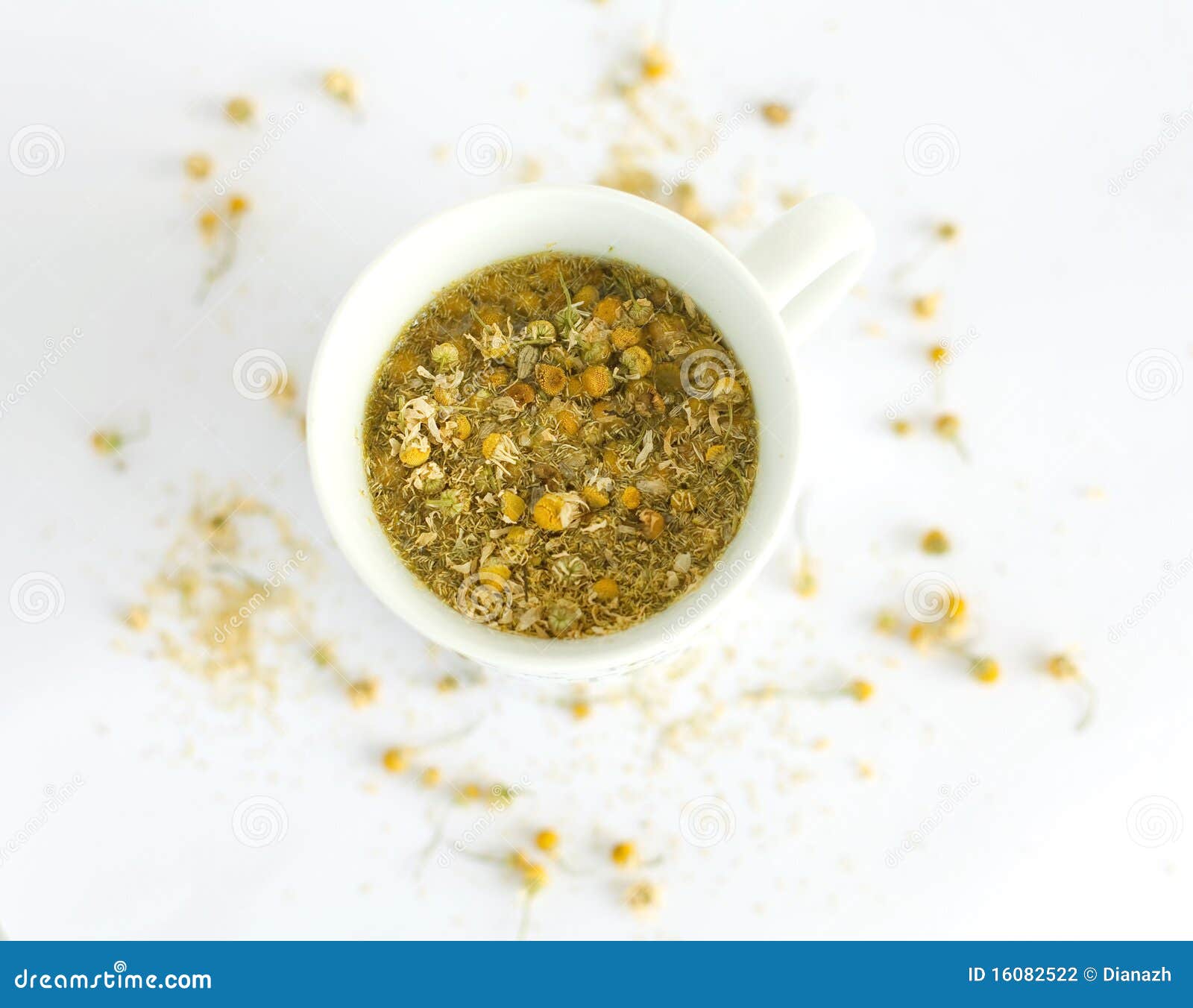 Camomile tea on white stock photo. Image of delicate - 16082522