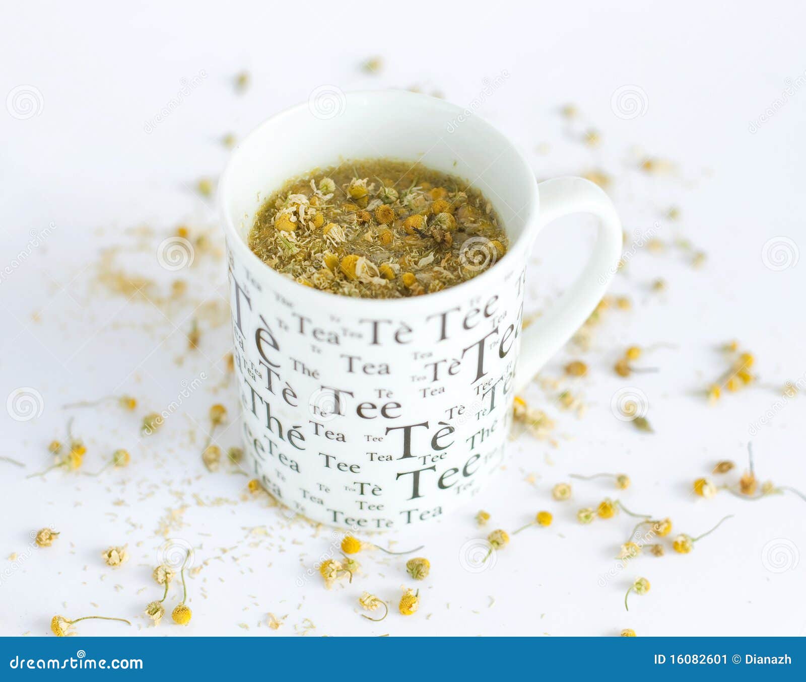 Camomile tea on white stock image. Image of delicate - 16082601