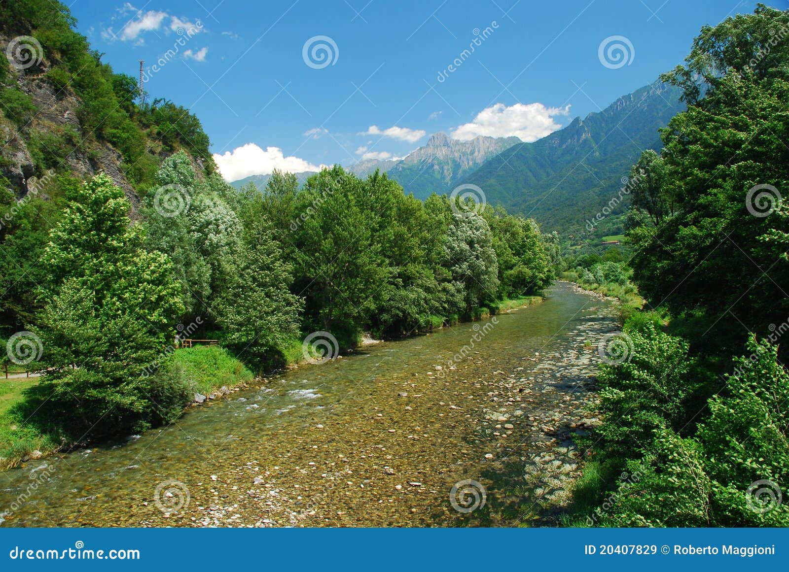 Camonica Valley, River Oglio, Lombardy, Italy Stock Image - Image of ...