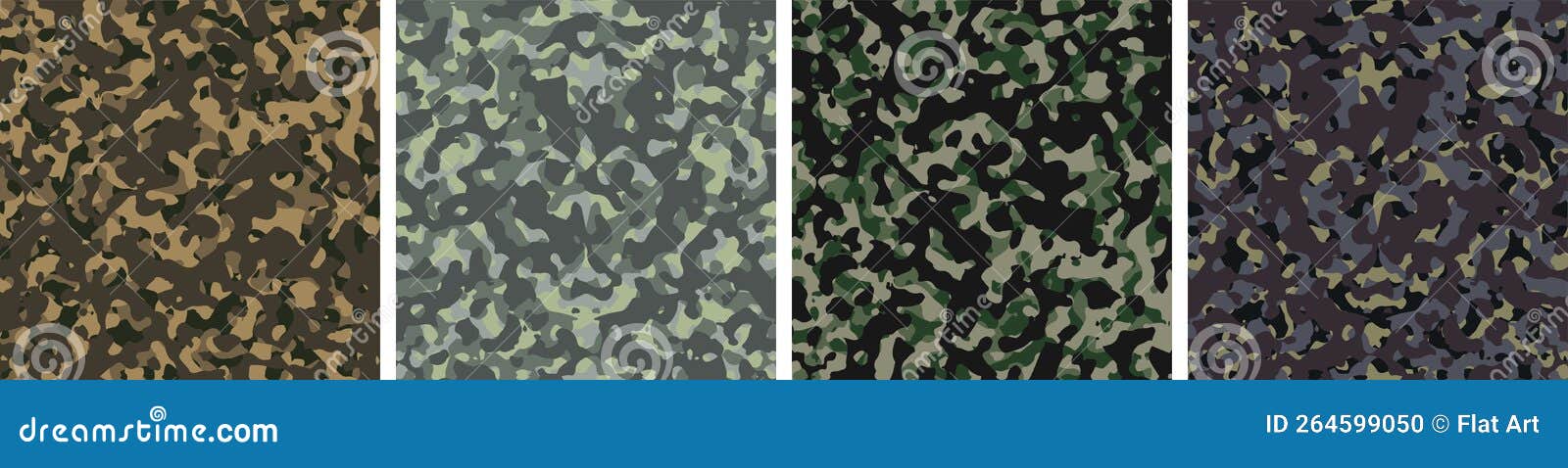 4 Camouflage Background Set Pattern Design Vector Stock Vector ...