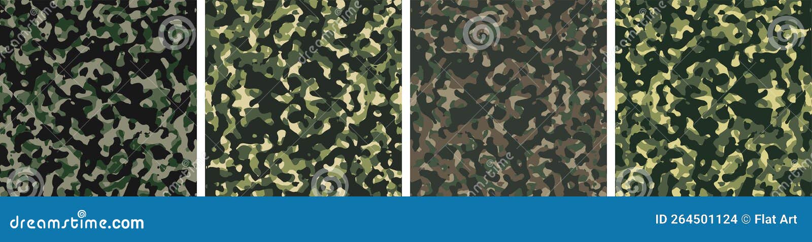 4 Camouflage Background Set Pattern Design Vector Illustration Army ...