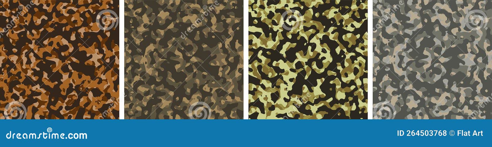 4 Camouflage Background Set Pattern Design Vector Illustration Army ...