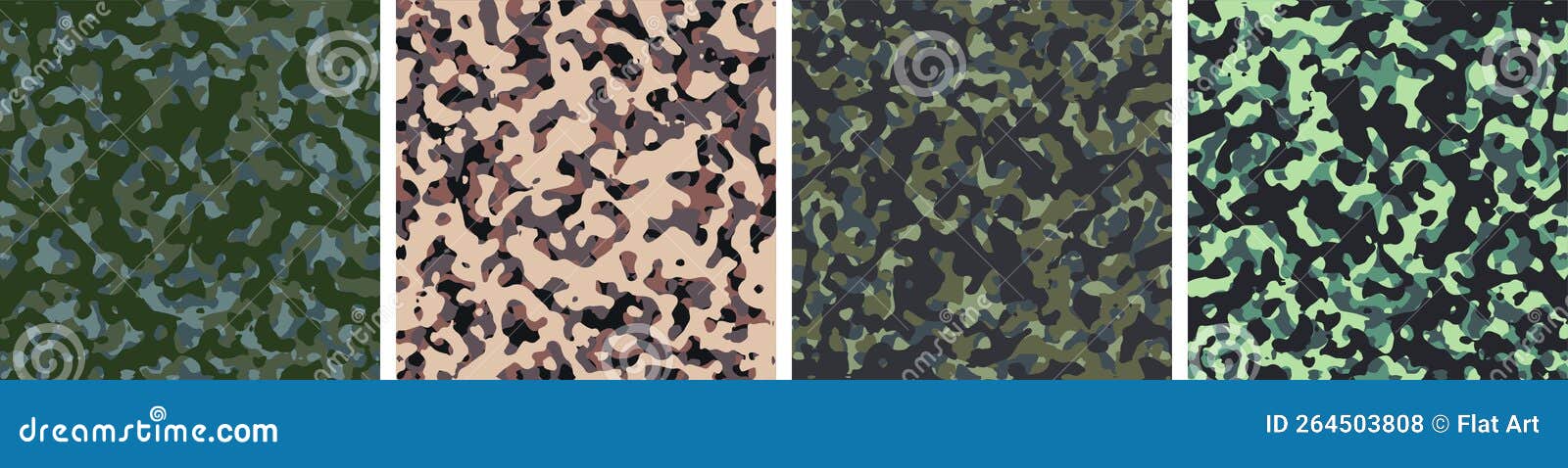 4 Camouflage Background Set Pattern Design Vector Illustration Army ...