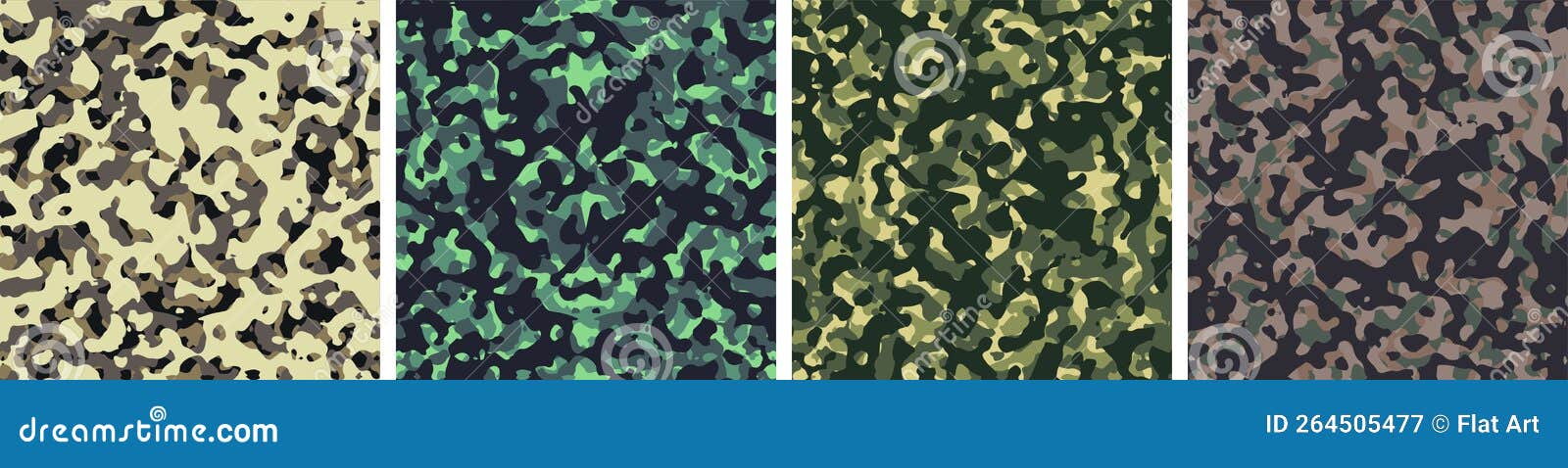 4 Camouflage Background Set Pattern Design Vector Illustration Army ...