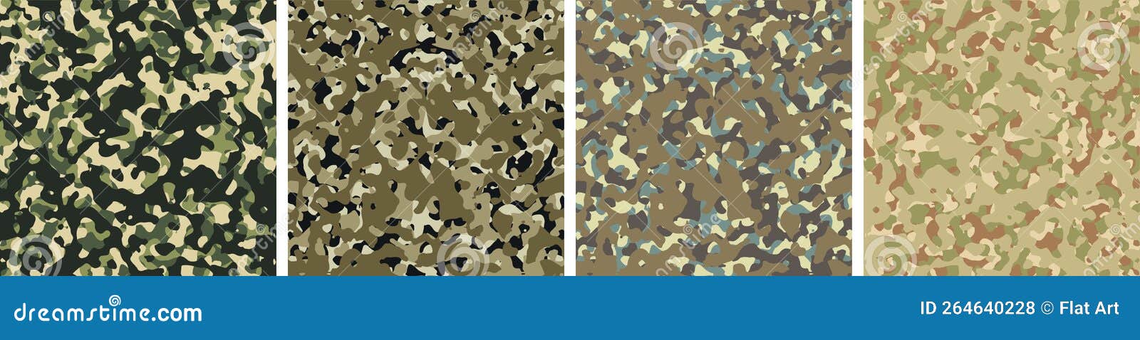 4 Camouflage Background Set Pattern Design Vector Illustration Army ...