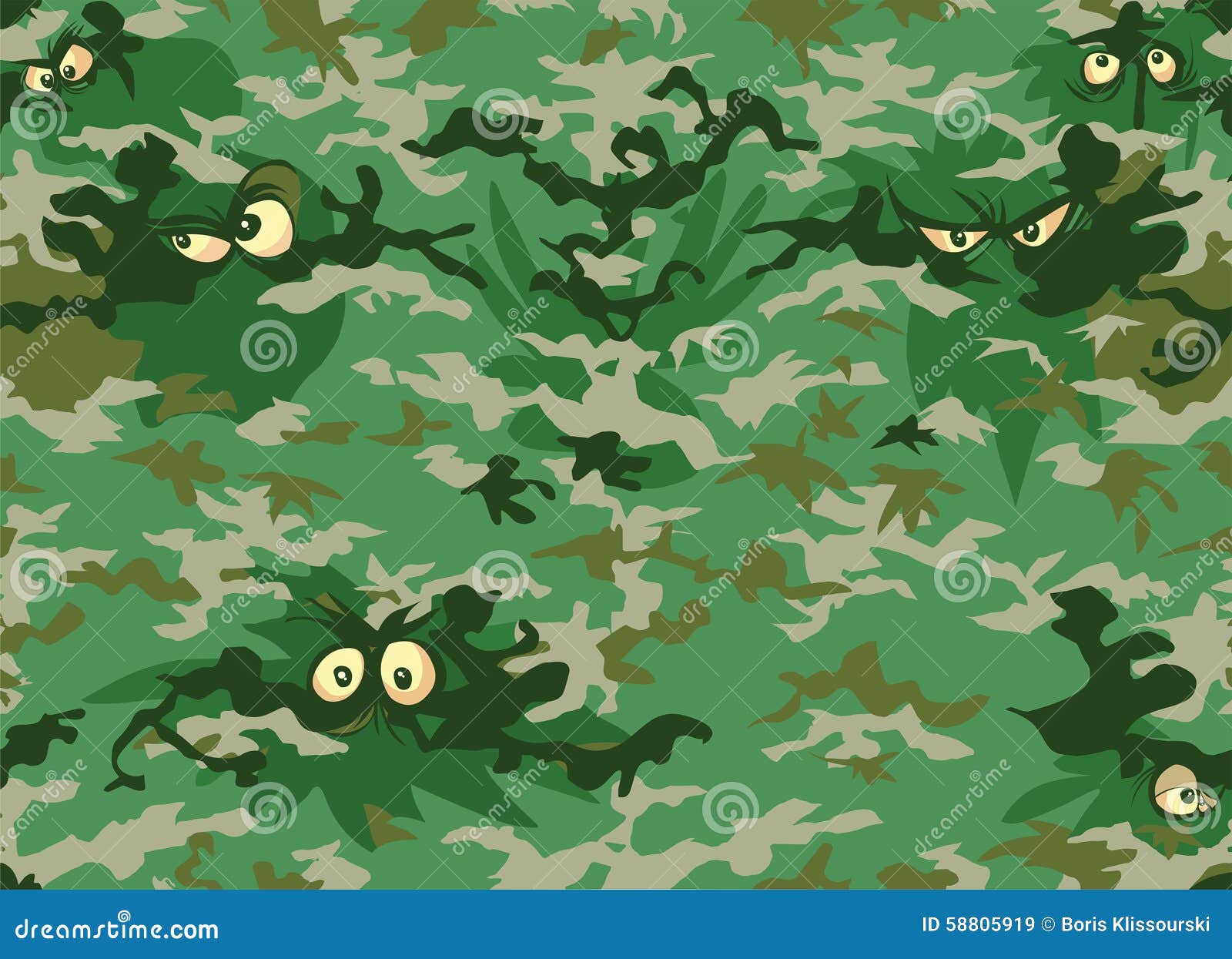 Camouflage forest eyes. stock vector. Illustration of forest - 58805919
