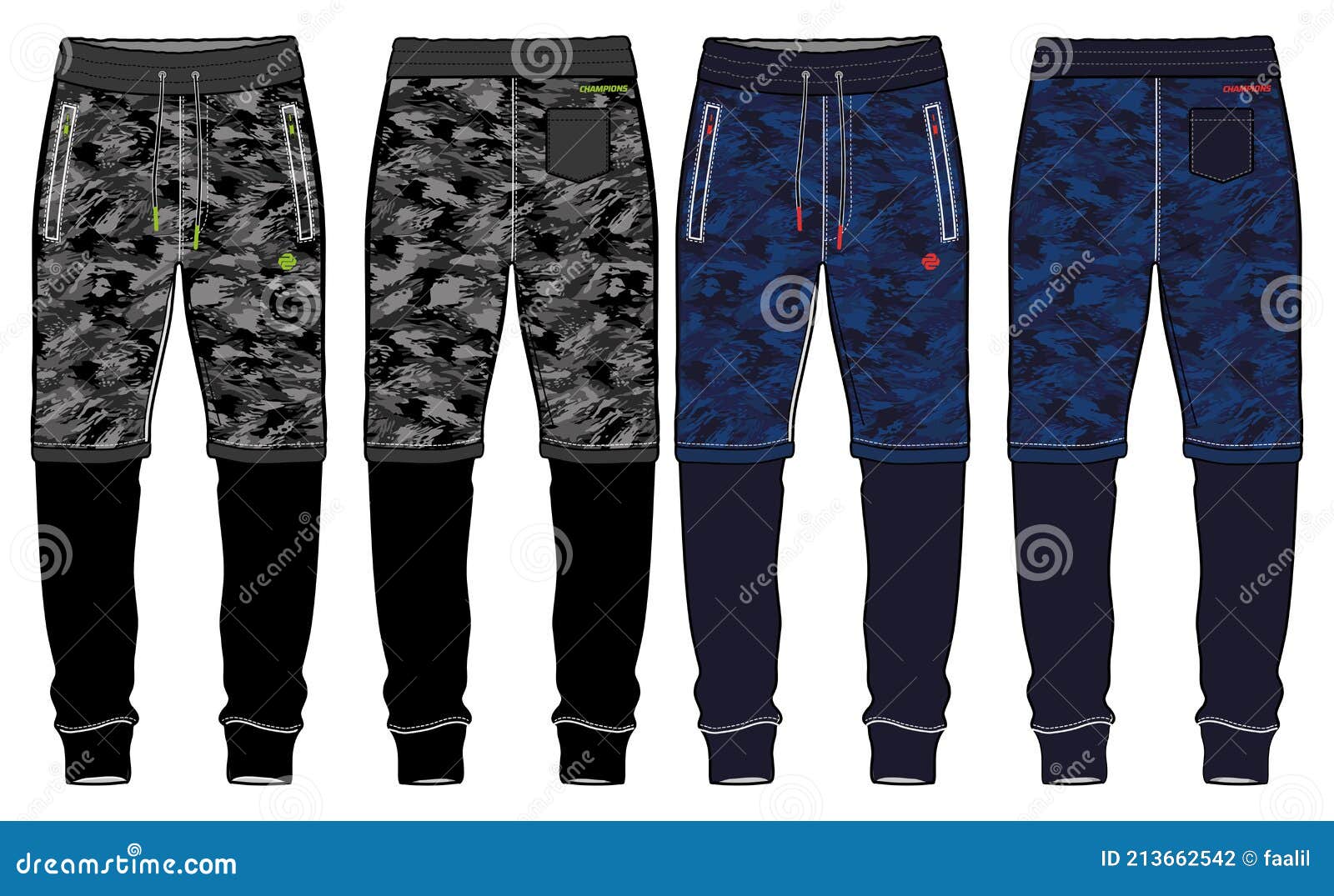 Camouflage Jogger Bottom Pants Design Vector Template, Track Pants ...