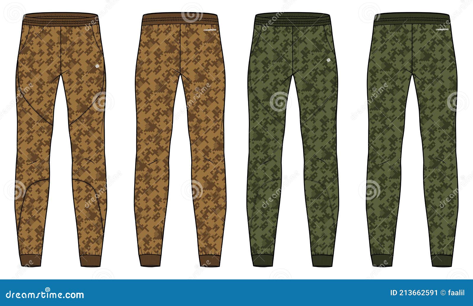 Camouflage Jogger Bottom Pants Design Vector Template, Track Pants ...