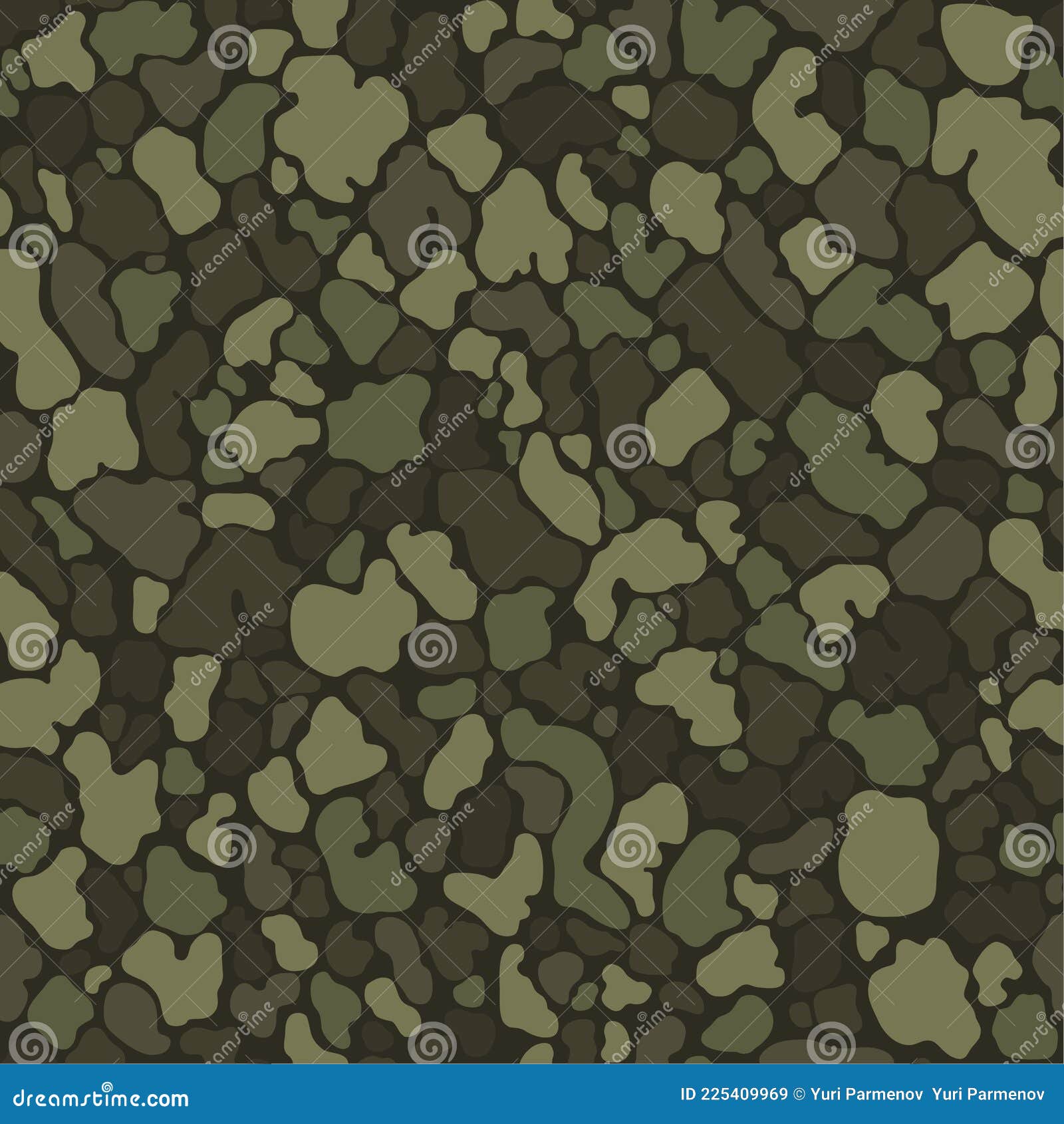 Camouflage Khaki Pattern. Vector Seamless Camo Background. Military ...