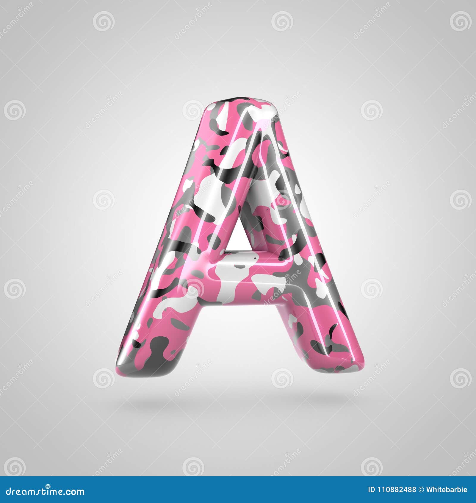 Camouflage Letter a Uppercase with Pink, Grey, Black and White ...