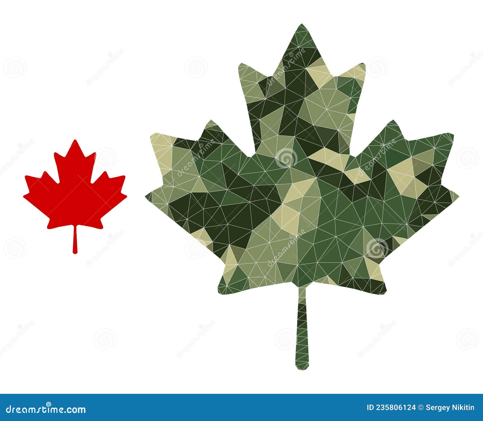 Triangle Mosaic Maple Leaf Icon in Camo Military Colors Stock Vector ...