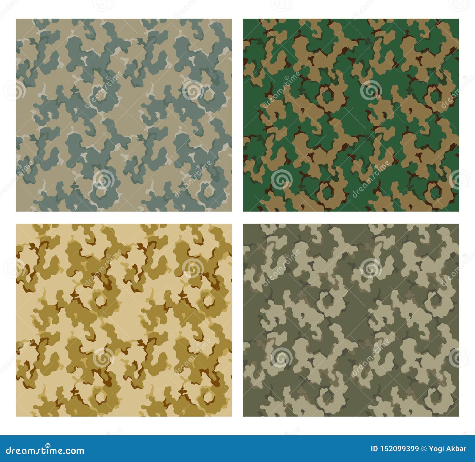 Camouflage Pattern Design with Different Color Stock Vector ...