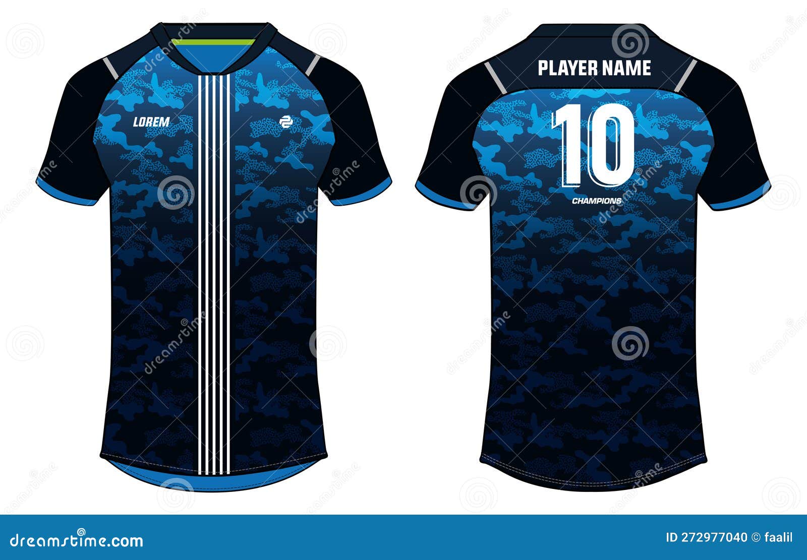 Camouflage Pattern Sports Jersey T Shirt Design Flat Sketch