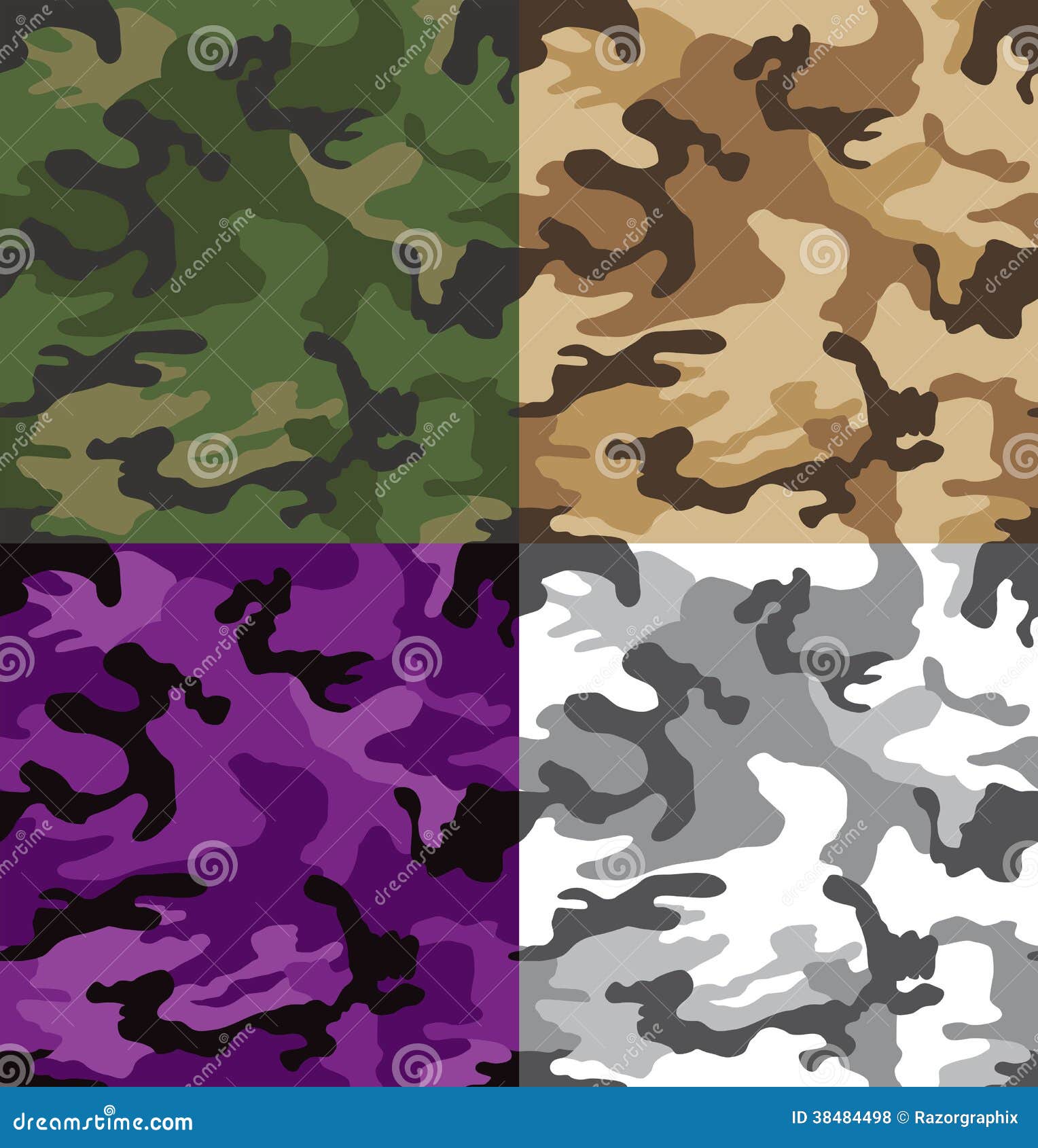 Camouflage Patterns (seamless) Stock Vector - Illustration of ...