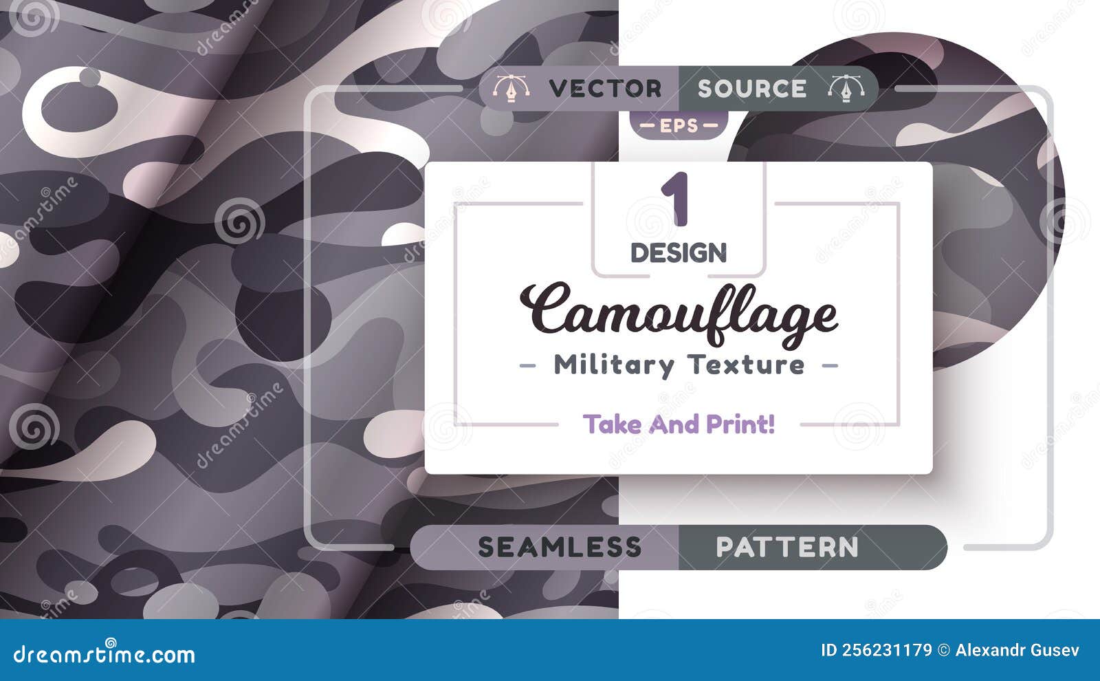 Camouflage Seamless Pattern, Military Texture, War Fabric Stock Vector ...