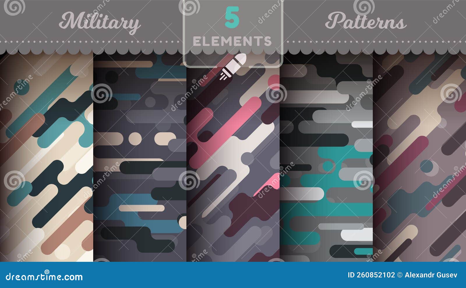 Camouflage Seamless Patterns, Military Texture, Bundle War Fabric Stock ...