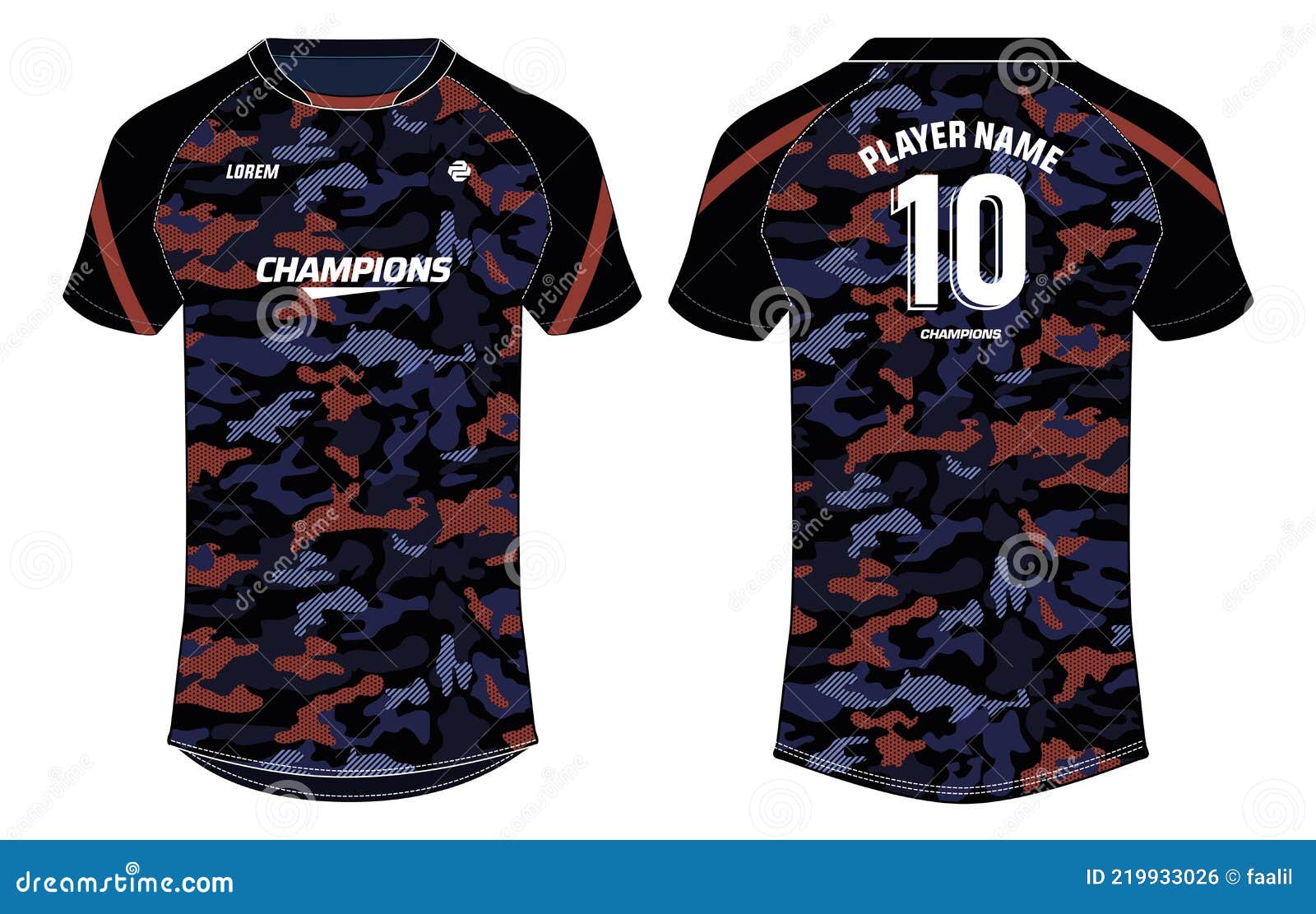 Camouflage Sports Jersey T Shirt Design Concept Vector Template