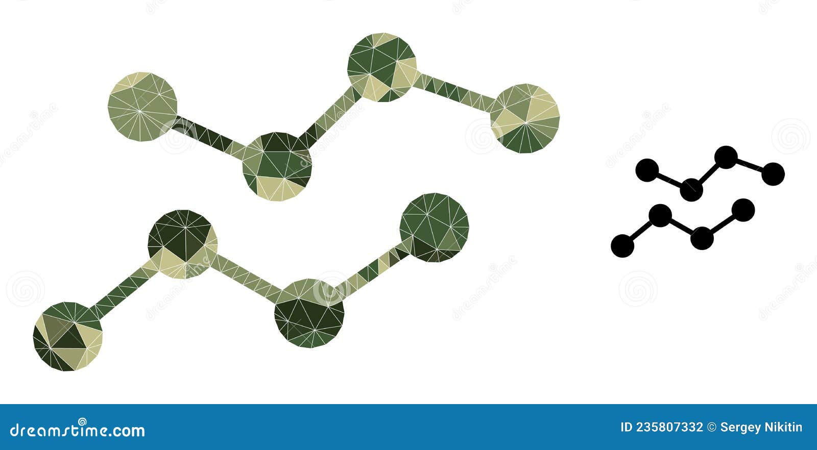 Lowpoly Mosaic Charts Icon in Khaki Military Colors Stock Vector ...