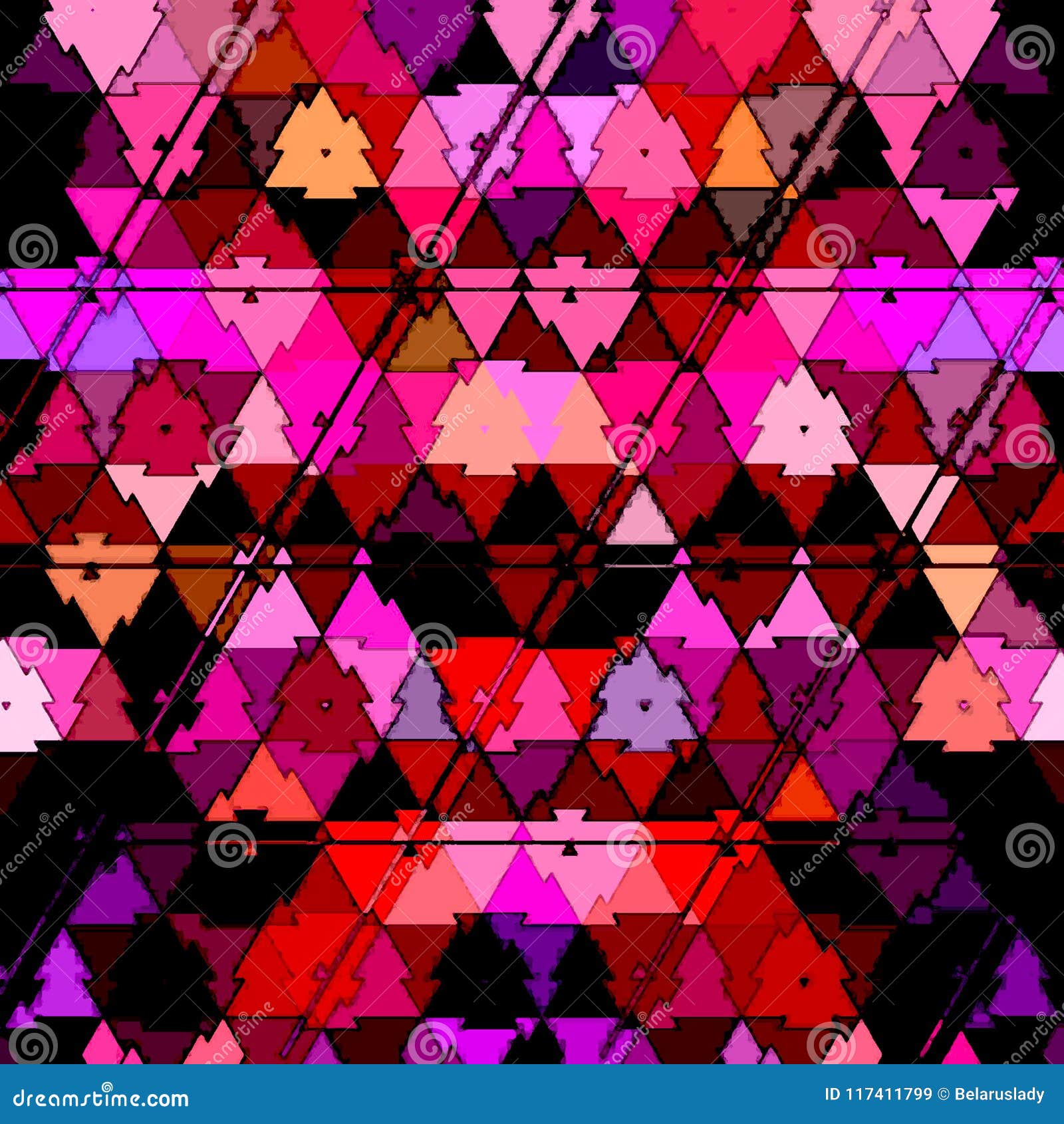 Camouflage Triangle Continuous Pattern in Shining Pink, Red, Grenadine ...