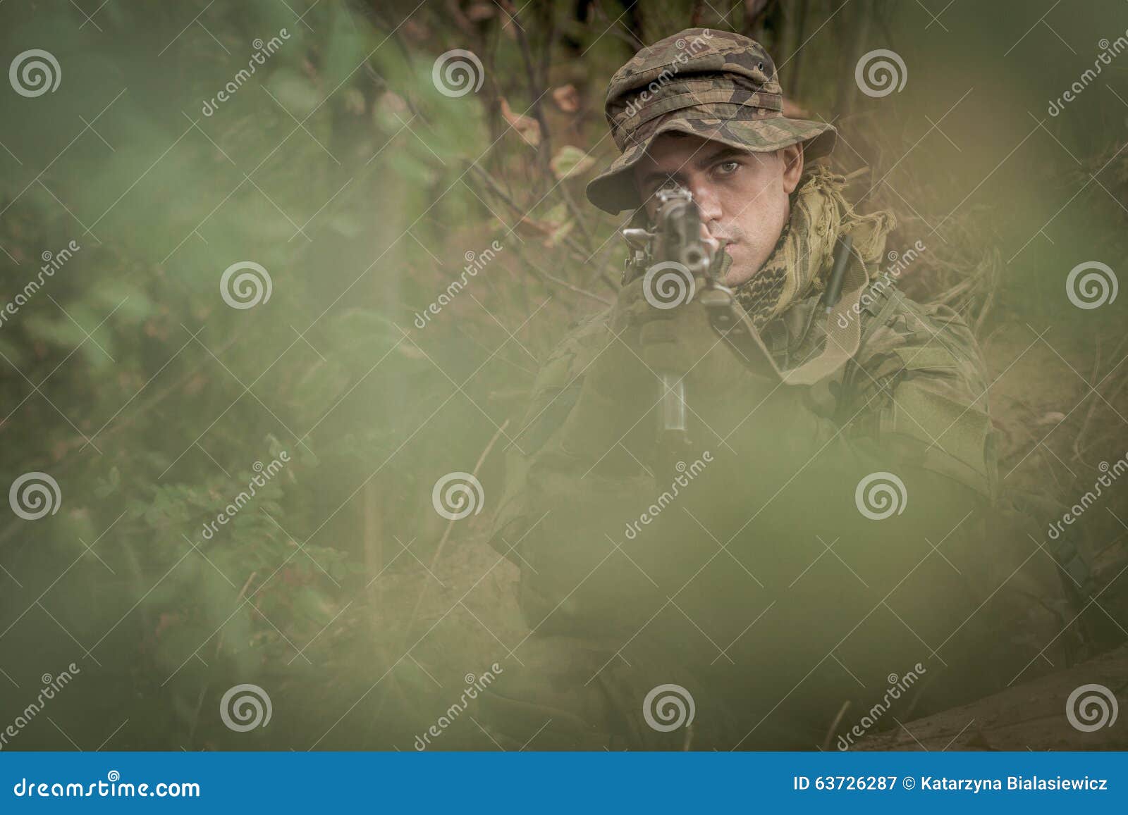 Camouflaged Commando Assault Stock Image - Image of trooper, ground ...