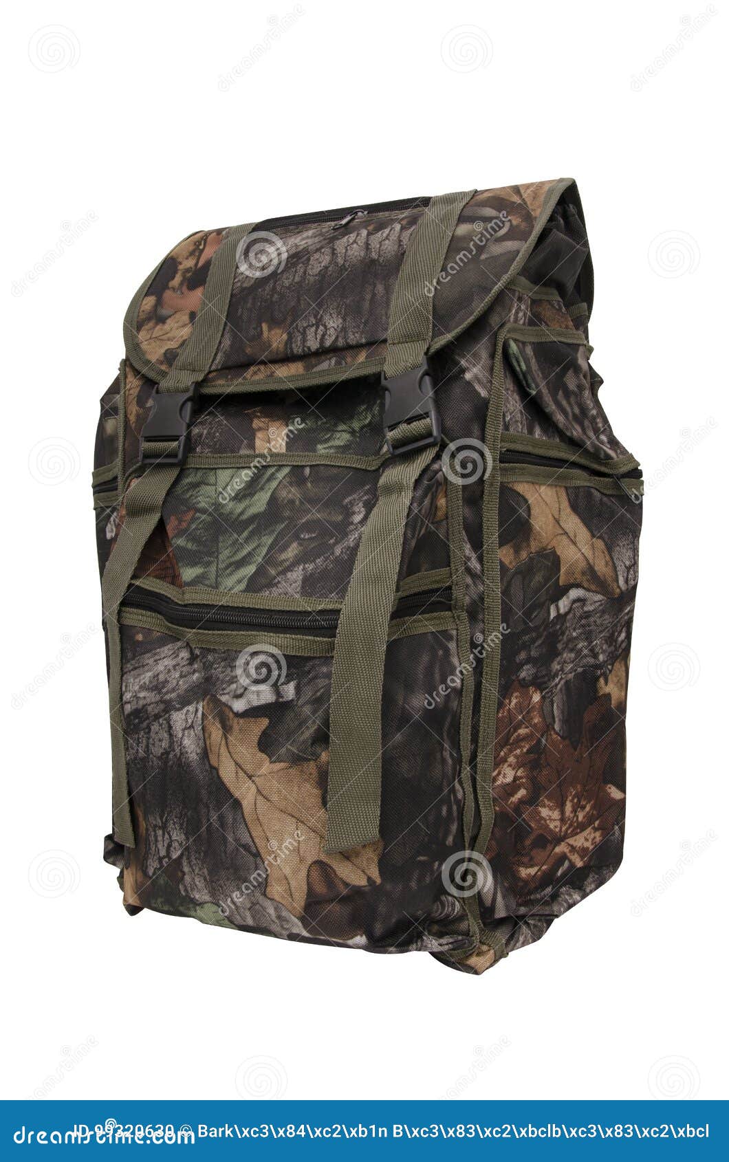 Camouflaged Hunter Bag on White Ground Stock Photo - Image of white ...