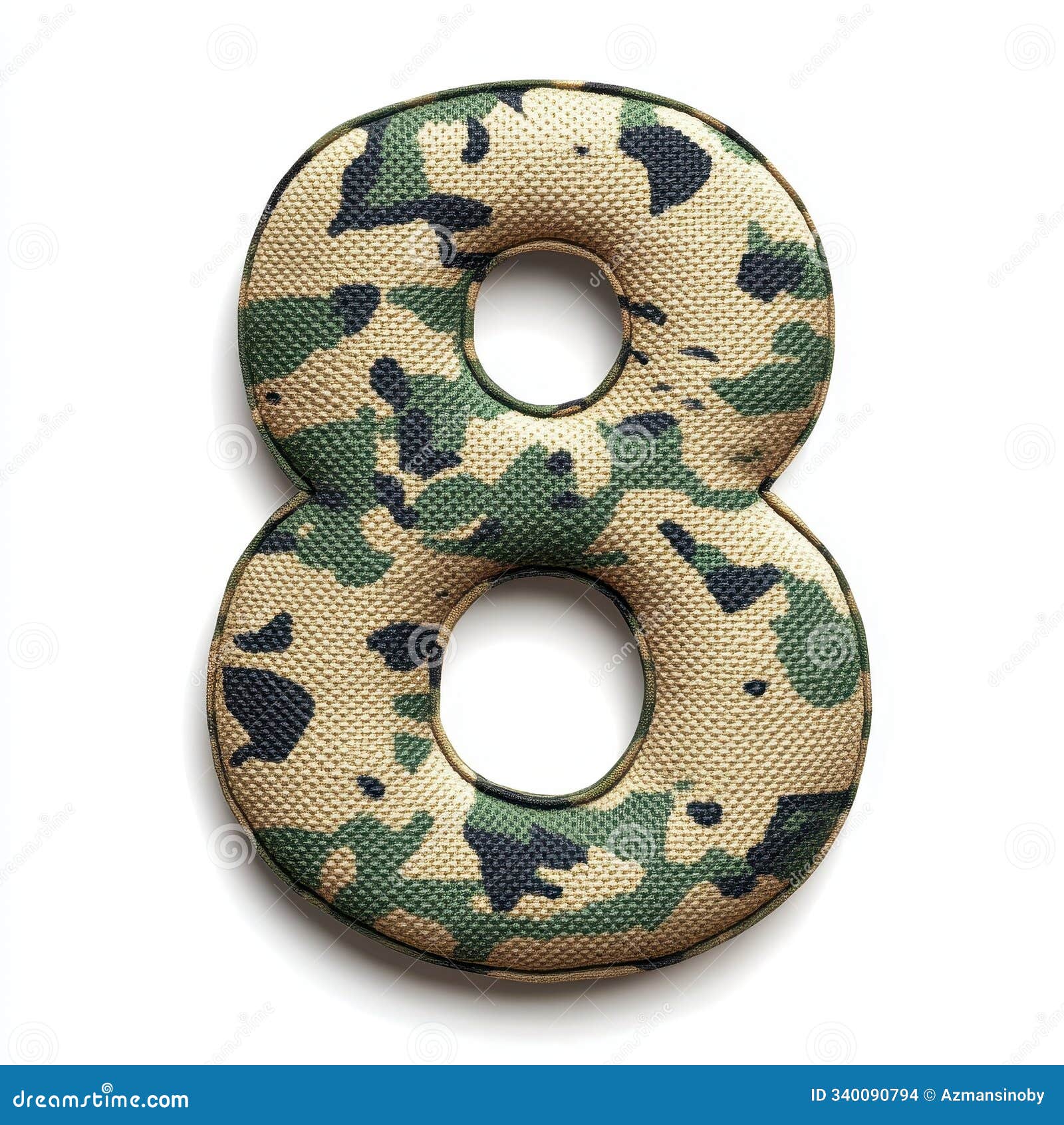 A Camouflaged Number 8, Designed with a Textured Surface for Decorative ...