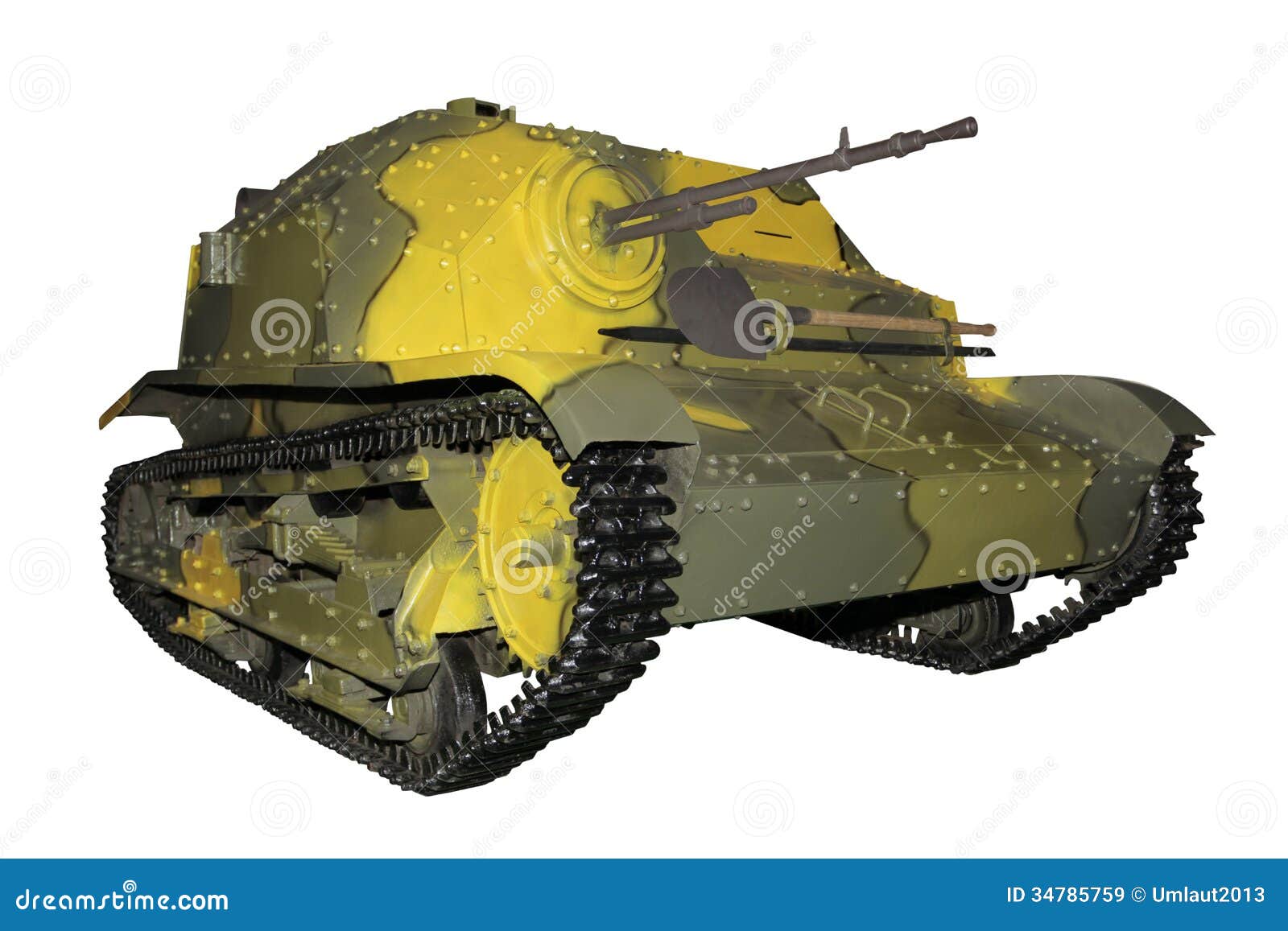 Camouflaged Old Reconnaissance Tankette Stock Image - Image of tank ...