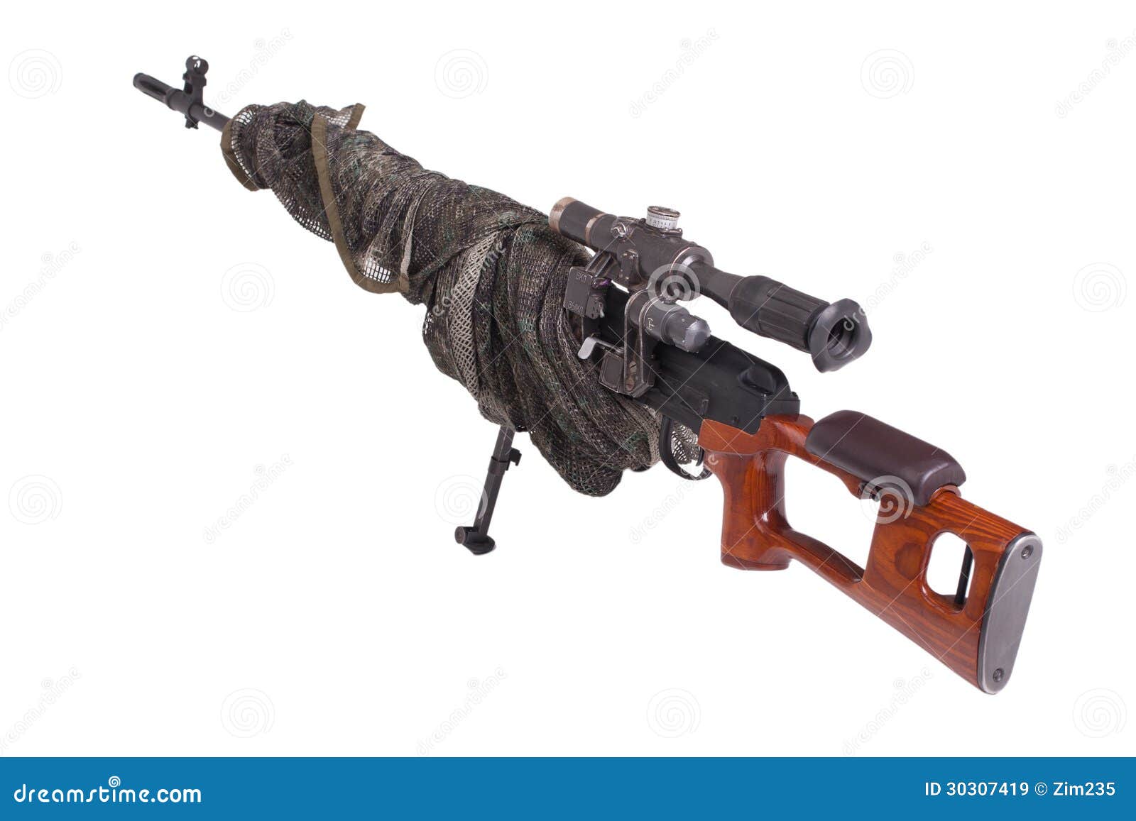 Camouflaged sniper rifle stock image. Image of armed - 30307419