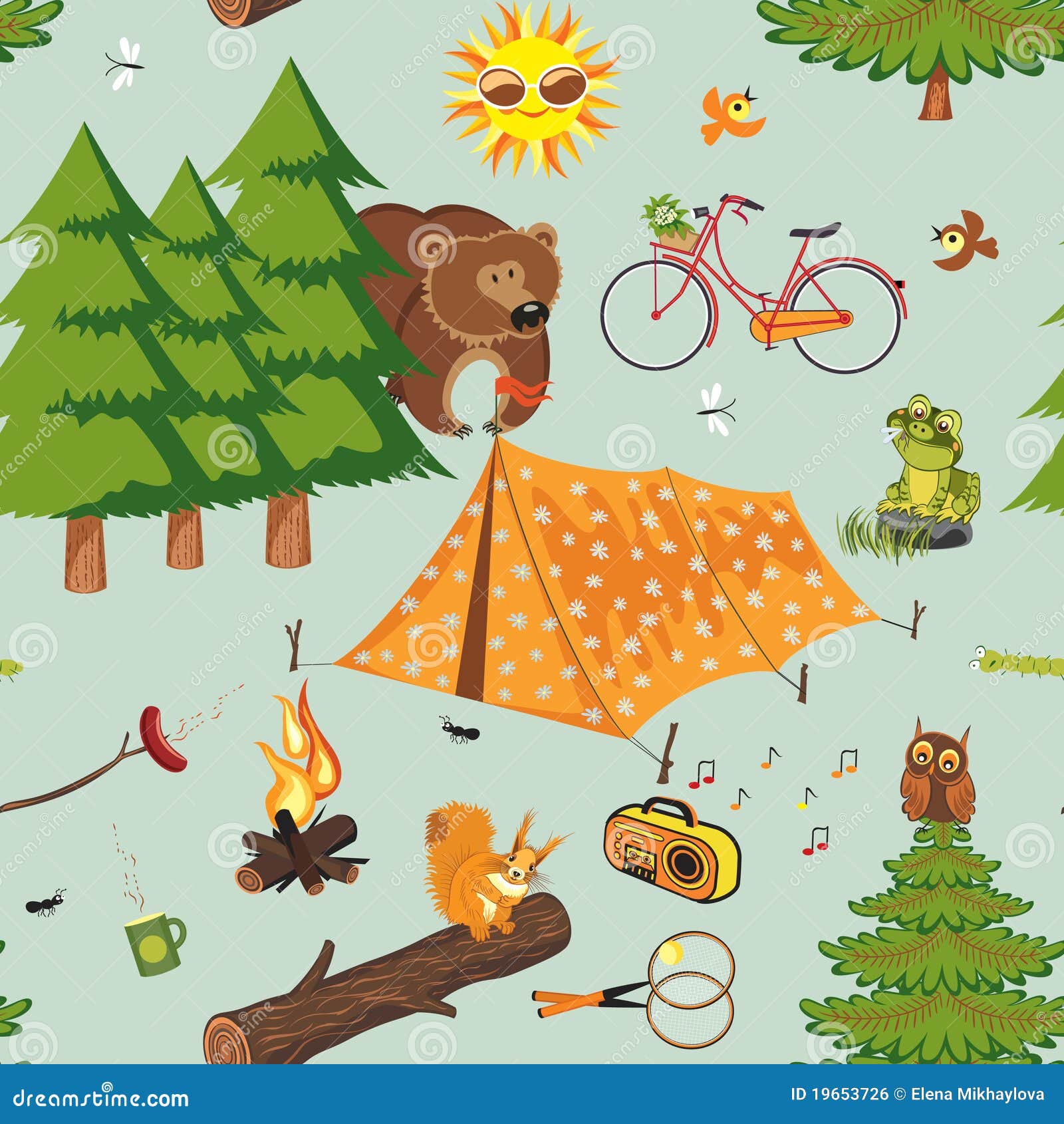 Camp stock vector. Illustration of retro, animal, flying - 19653726