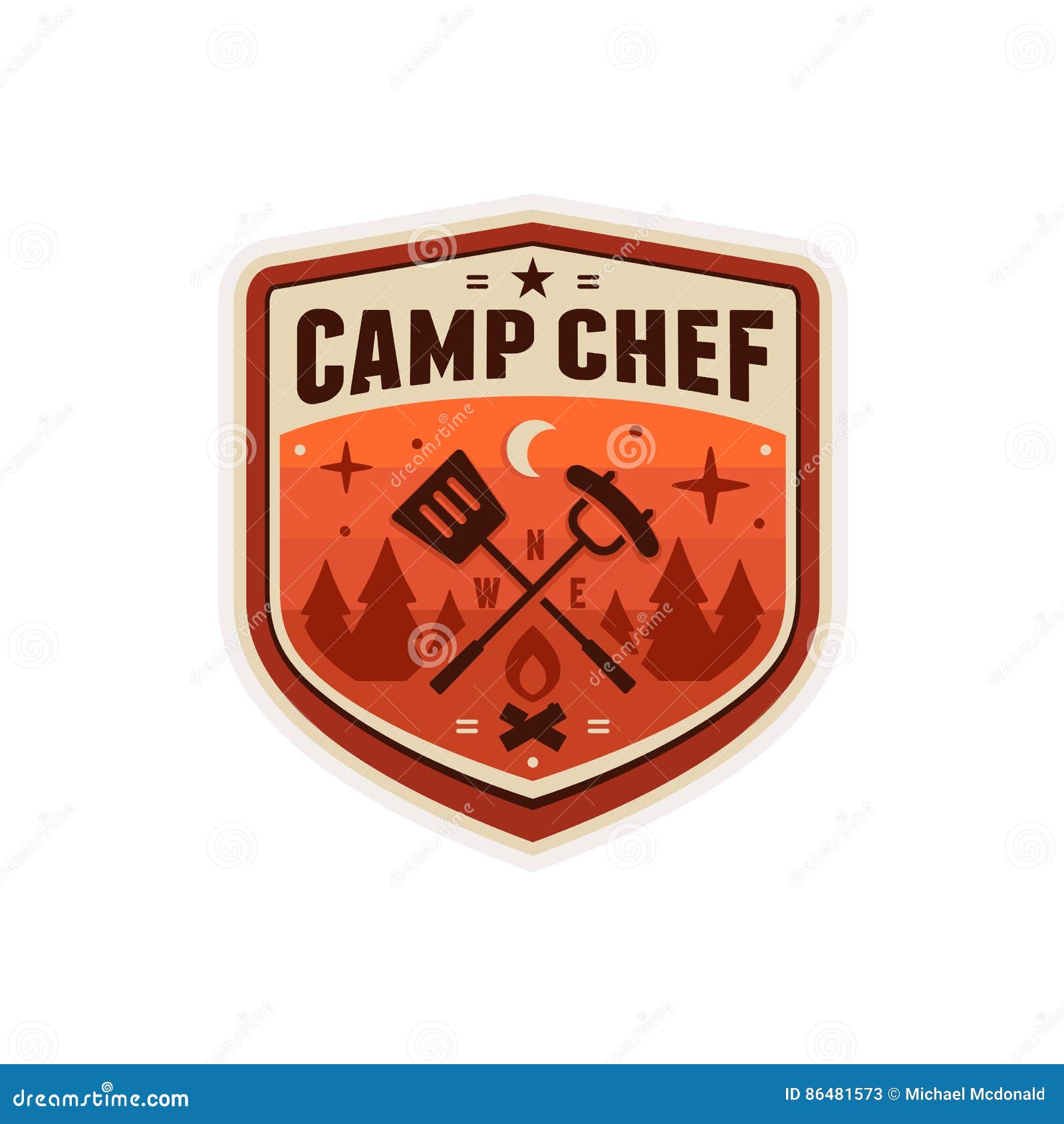 Camp chef badge stock illustration. Illustration of hotdog - 86481573
